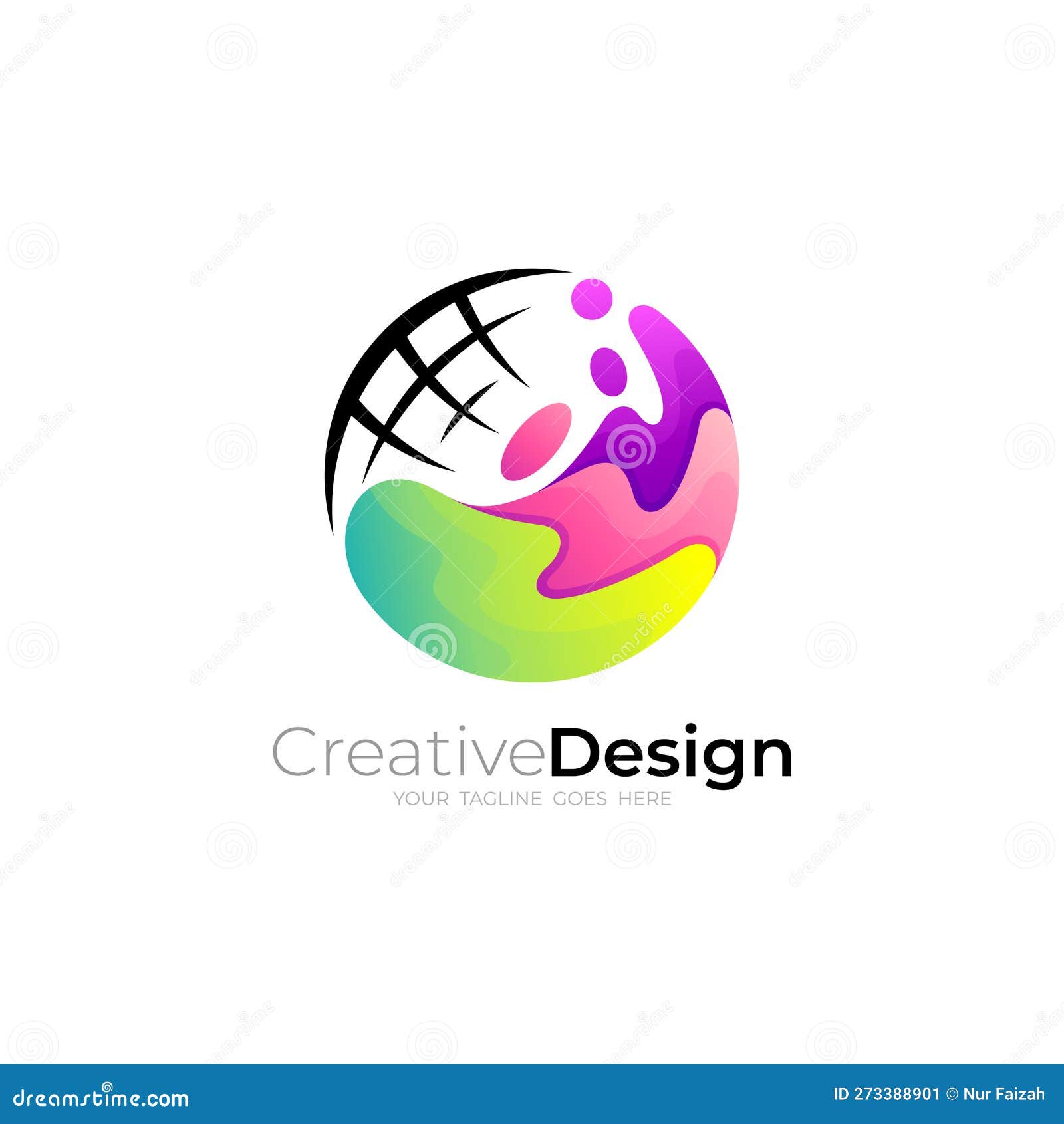 Abstract Earth Logo with 3d Colorful Design, Globe Logos Stock Vector ...