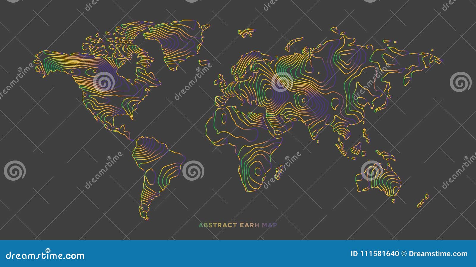 Abstract Earth Map Consist of Colorful Stripes Stock Vector ...