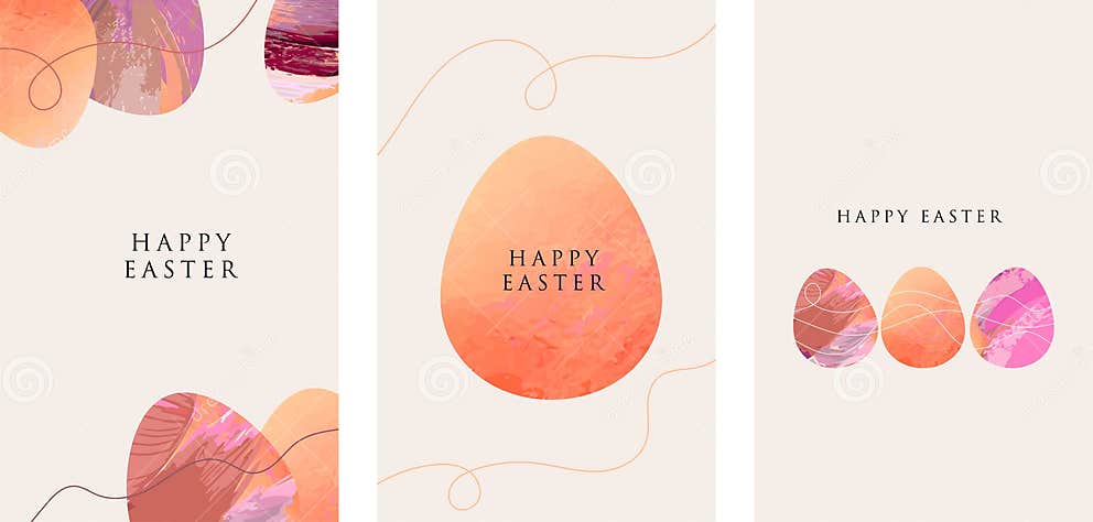 Abstract Easter Background, Aesthetic Painted Art Style Design with ...