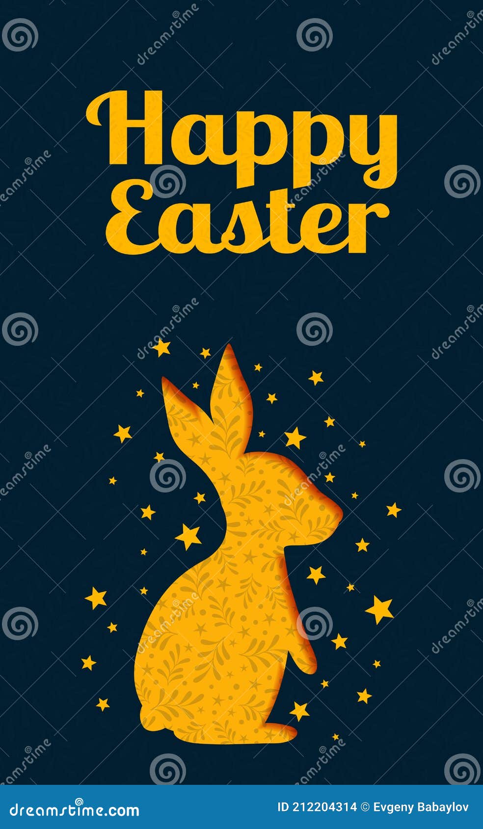 Abstract Easter Bunny with Ornament, Happy Easter - Vector Stock Vector ...