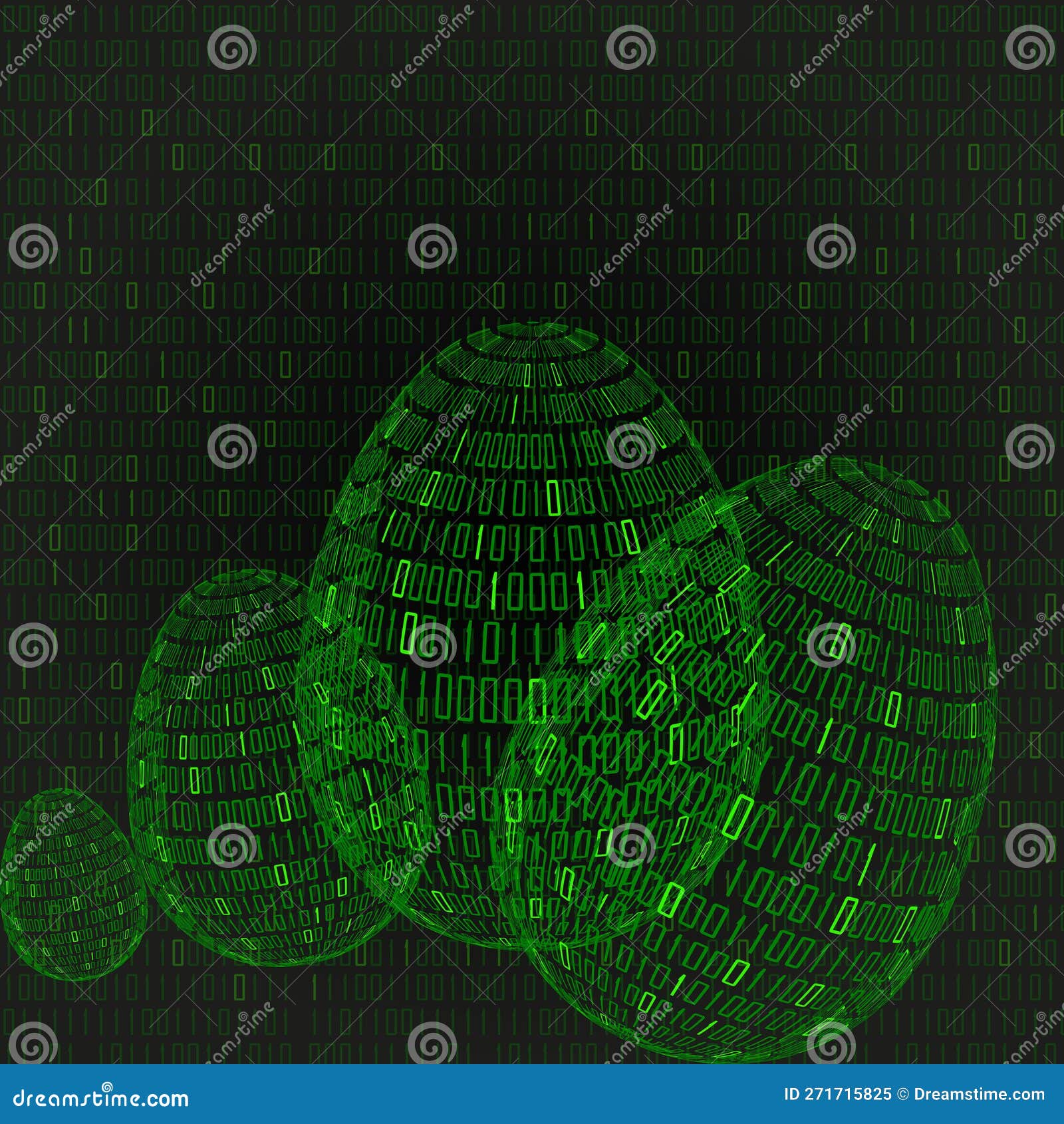 Abstract Easter Egg with Binary Code Inside. Happy Easter Stock Vector - Illustration of code ...