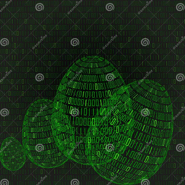 Abstract Easter Egg with Binary Code Inside. Happy Easter Stock Vector - Illustration of code ...