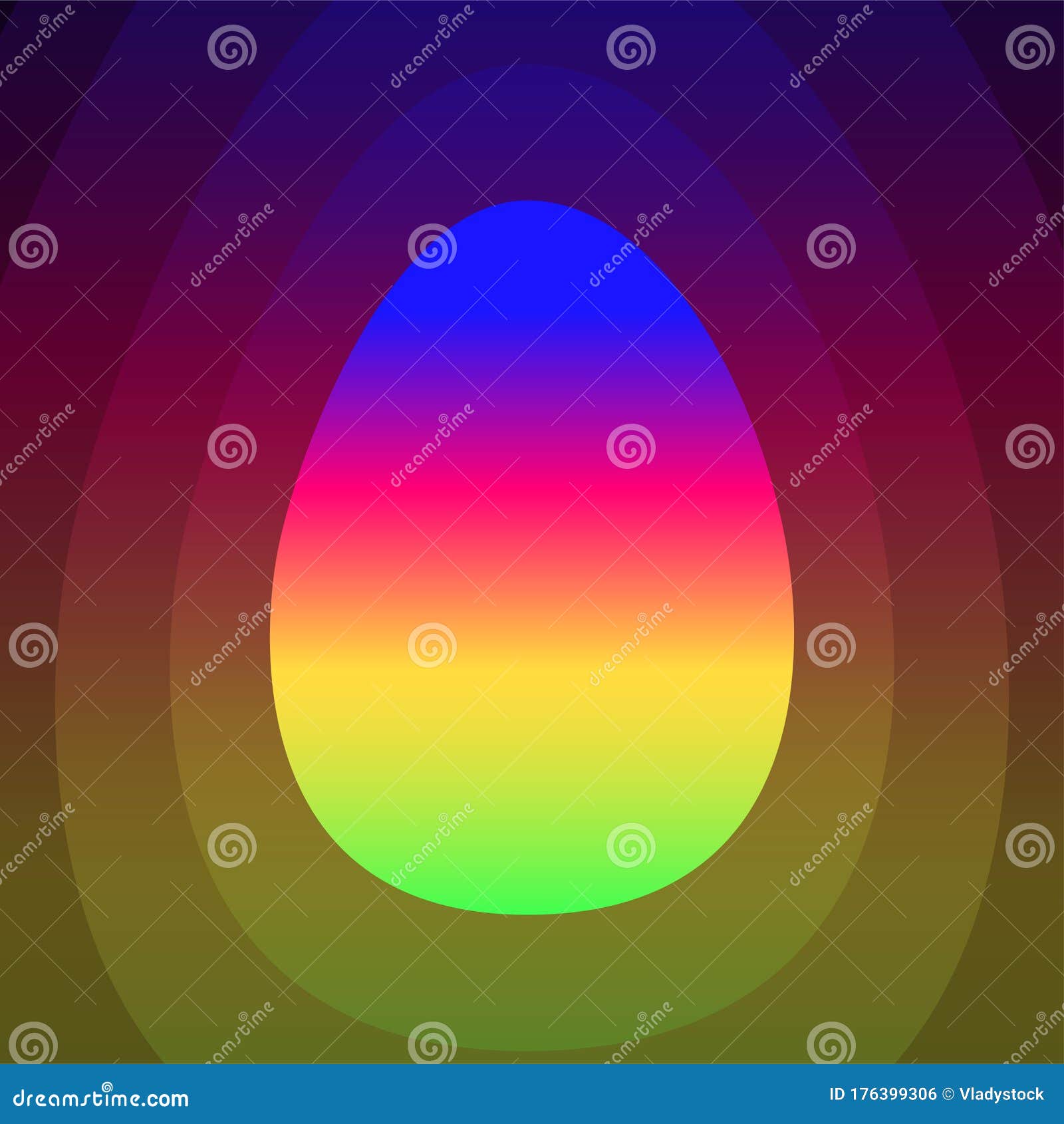Abstract Easter Egg with Colorful Gradient Stock Illustration ...