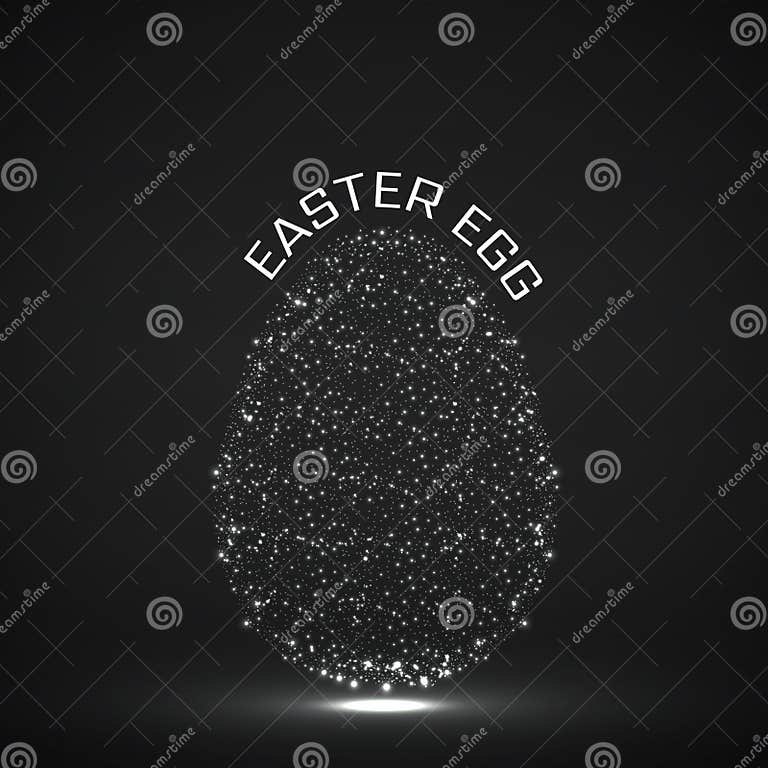Abstract Easter Egg with Glowing Particles. Happy Easter Egg Stock Vector - Illustration of ...