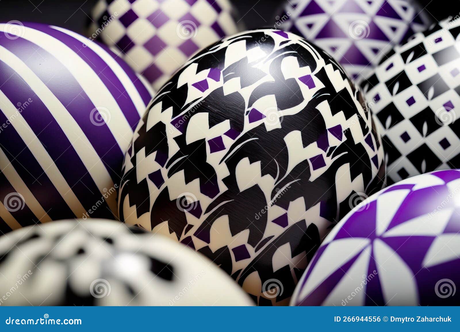 Abstract Easter Egg . Painted Fragile in White and Ultra Violet Purple ...