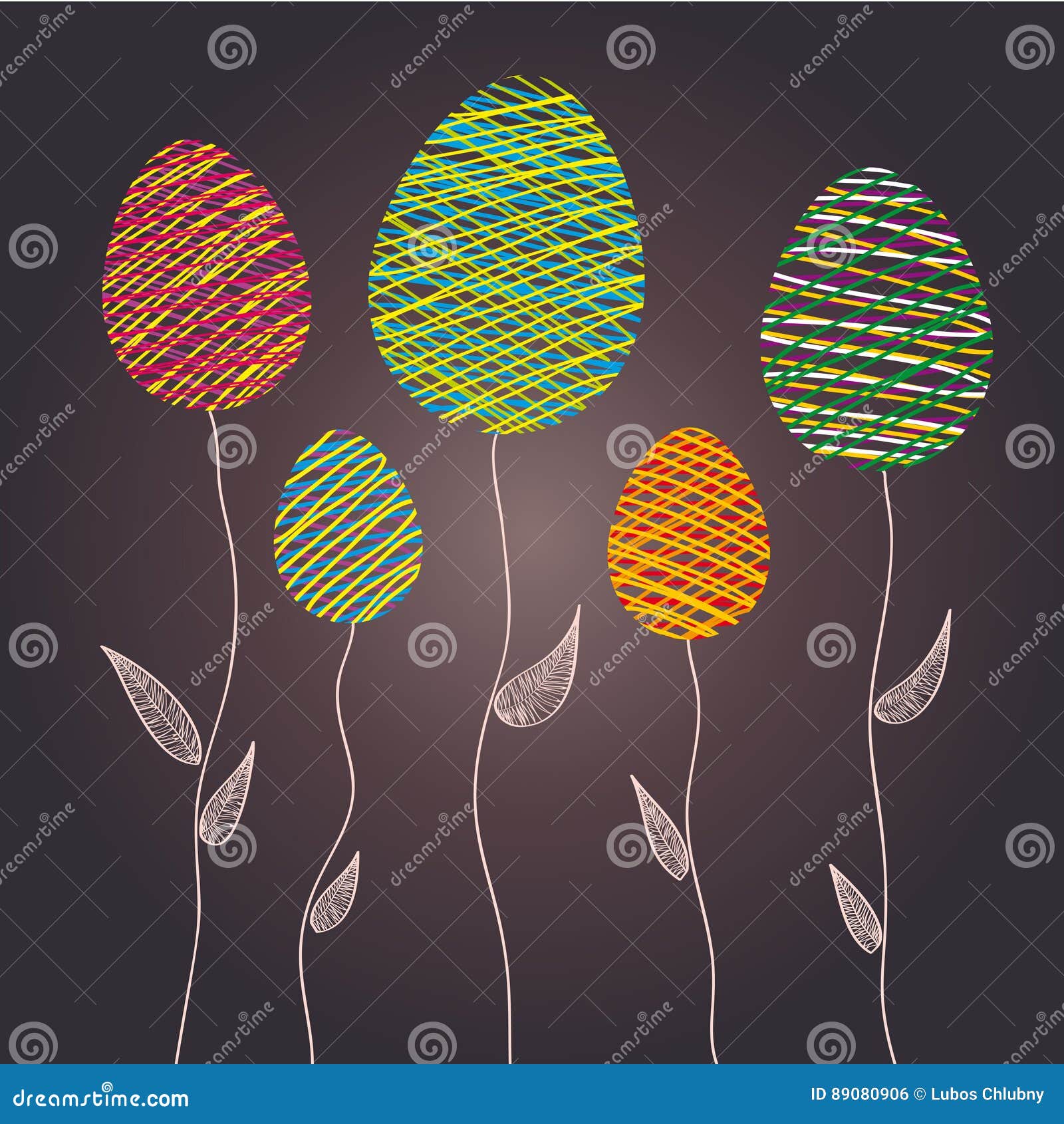 Abstract Easter Eggs As a Flower Plants, Vector Illustration Stock ...