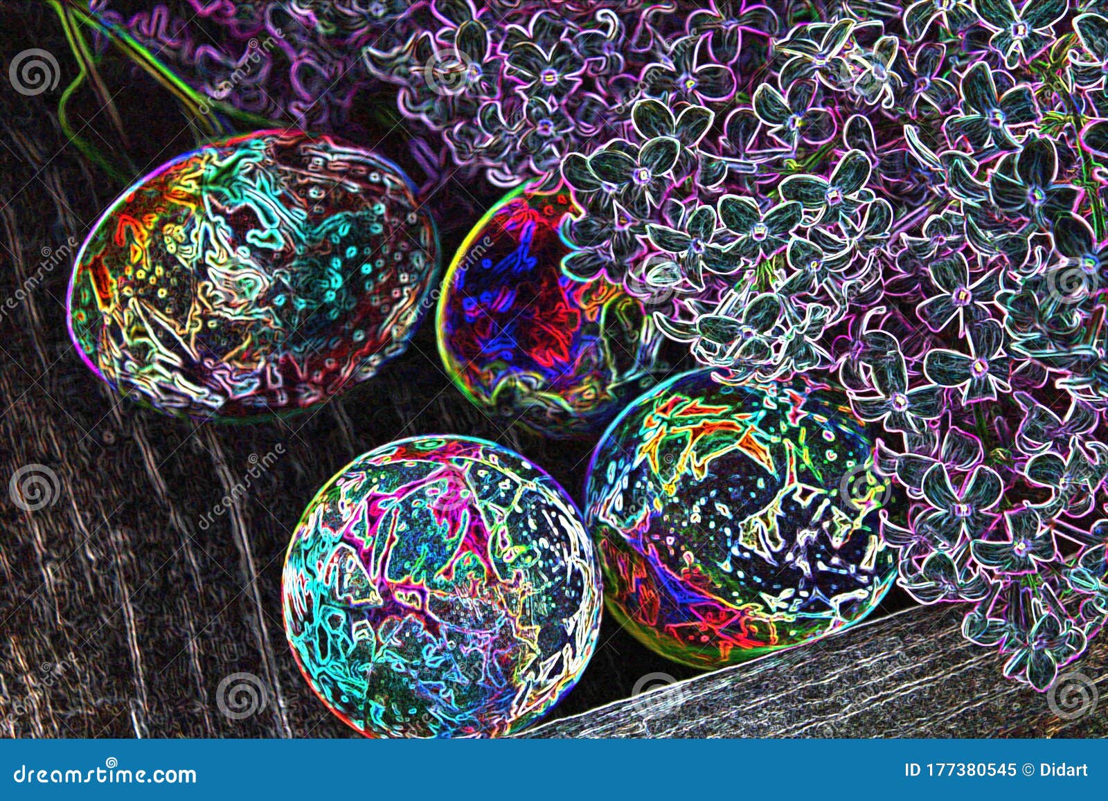 Abstract Easter Eggs with Glowing Effect Stock Image - Image of eggs ...