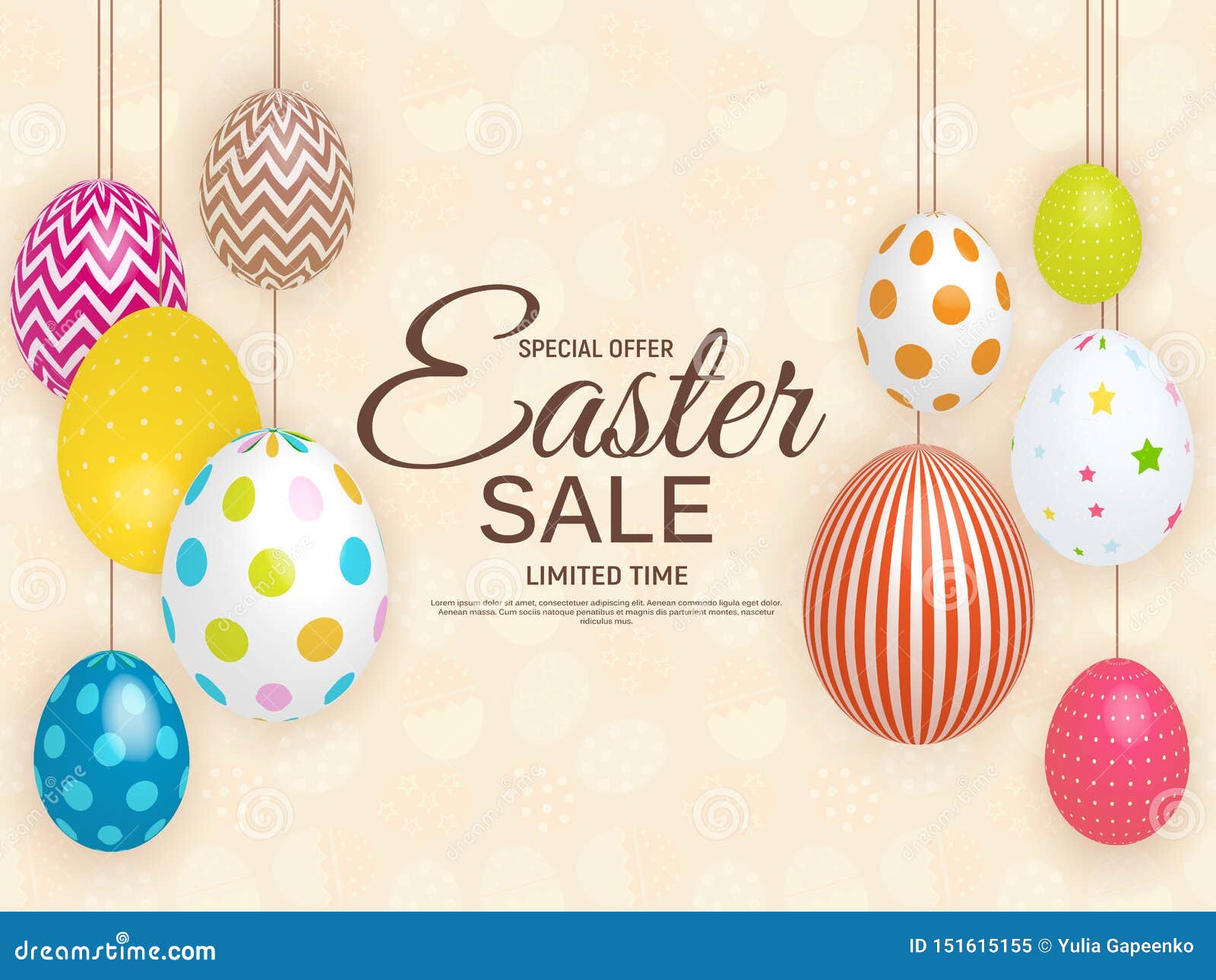 Abstract Easter Sale Template Background Vector Illustration Stock ...