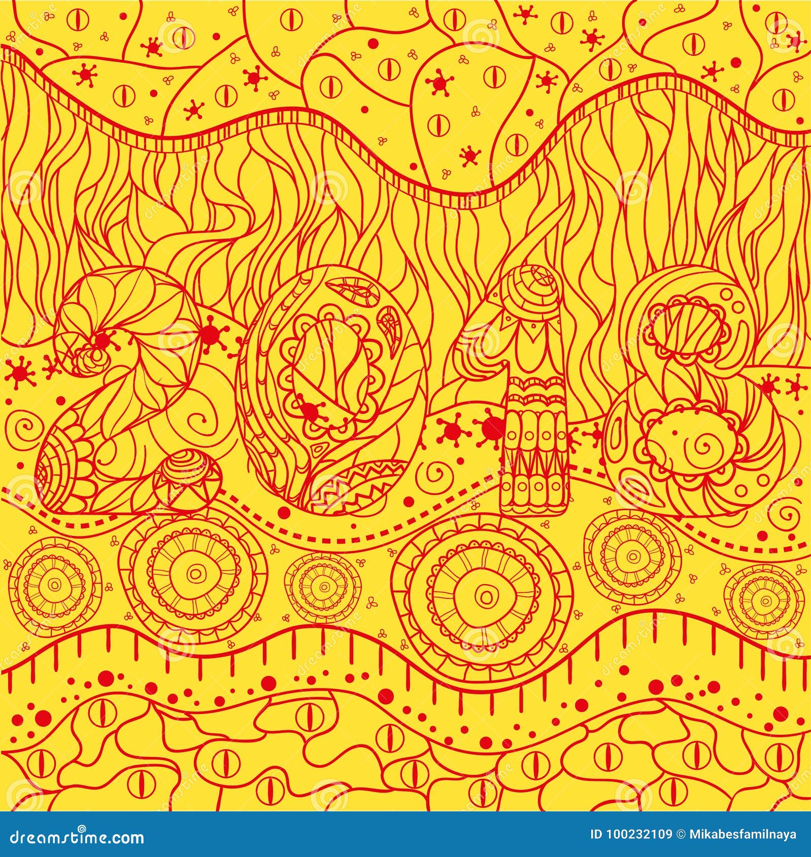 Abstract eastern pattern stock vector. Illustration of greeting - 100232109