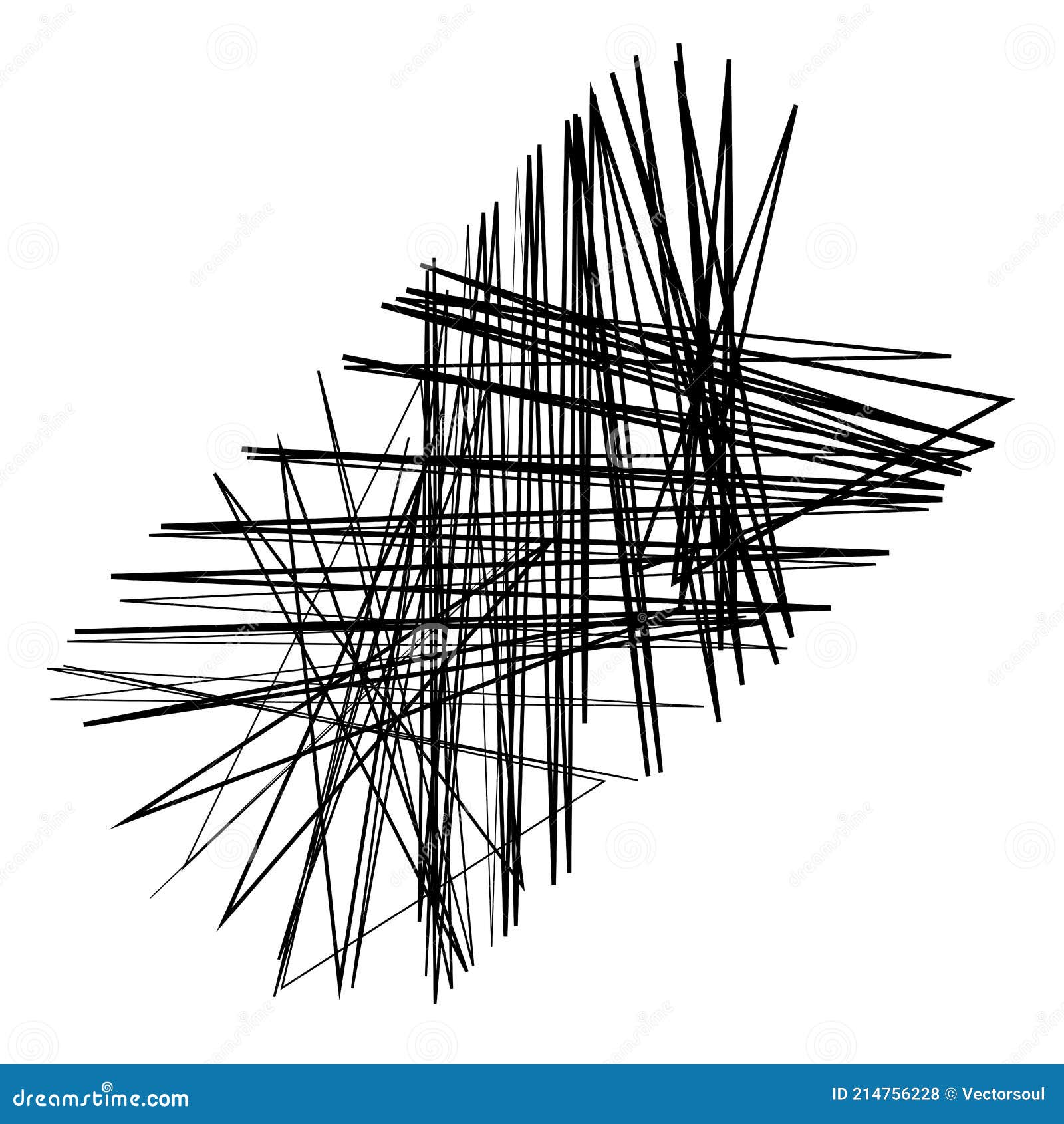 Abstract Edgy, Geometric Line Art. Angular Random, Chaotic Lines. Spiky ...