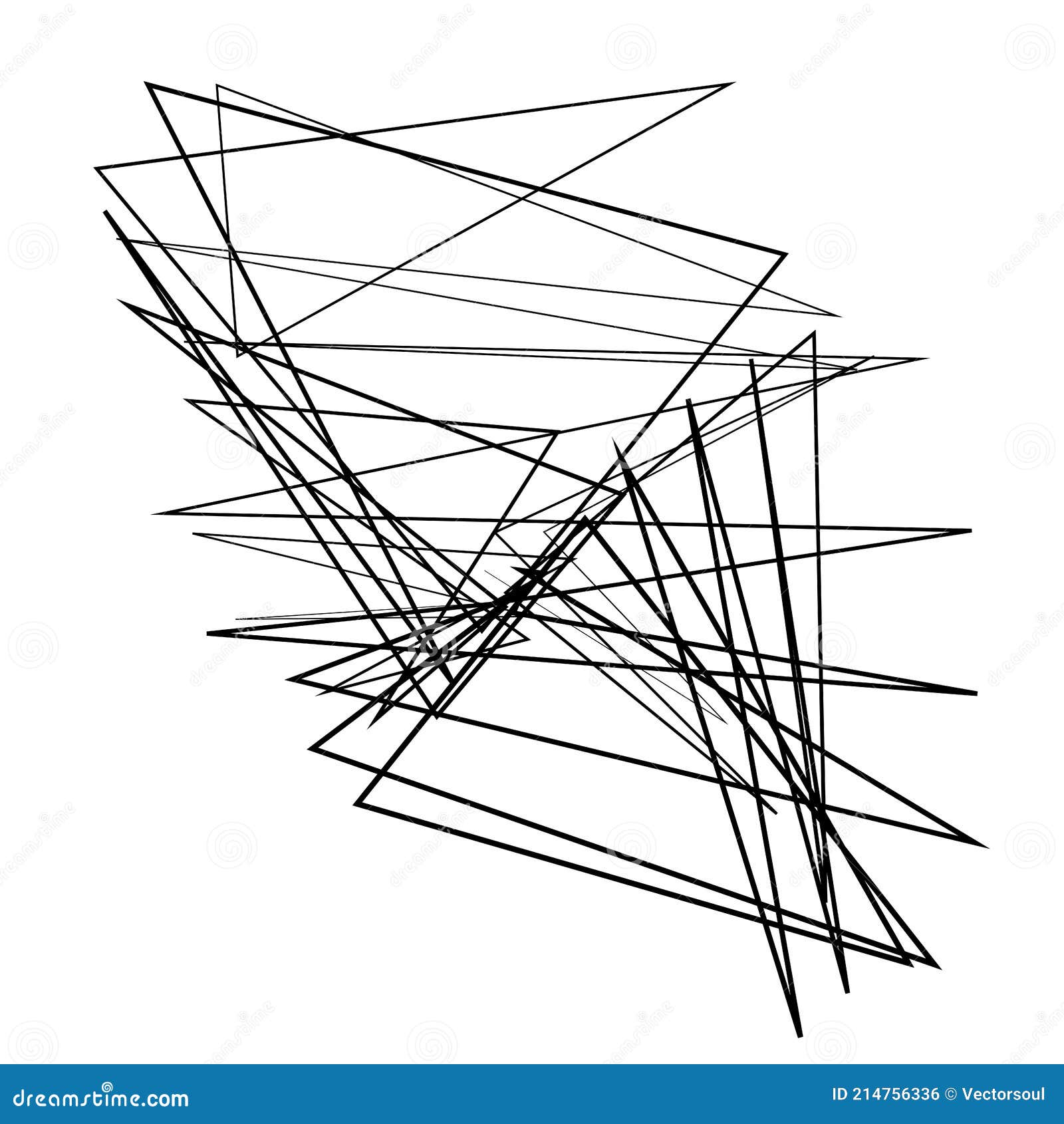 Abstract Edgy, Geometric Line Art. Angular Random, Chaotic Lines. Spiky ...