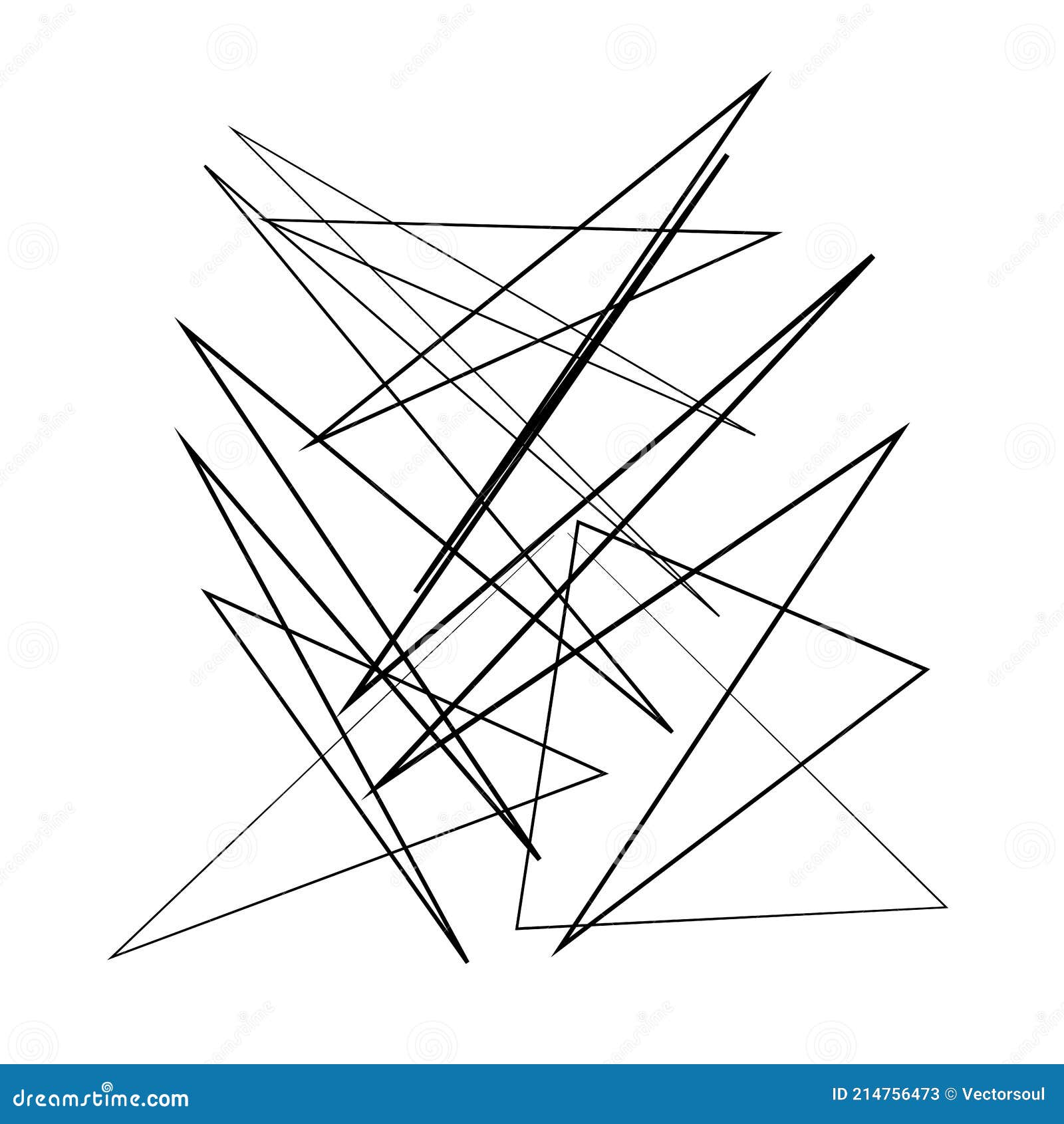Abstract Edgy, Geometric Line Art. Angular Random, Chaotic Lines. Spiky ...