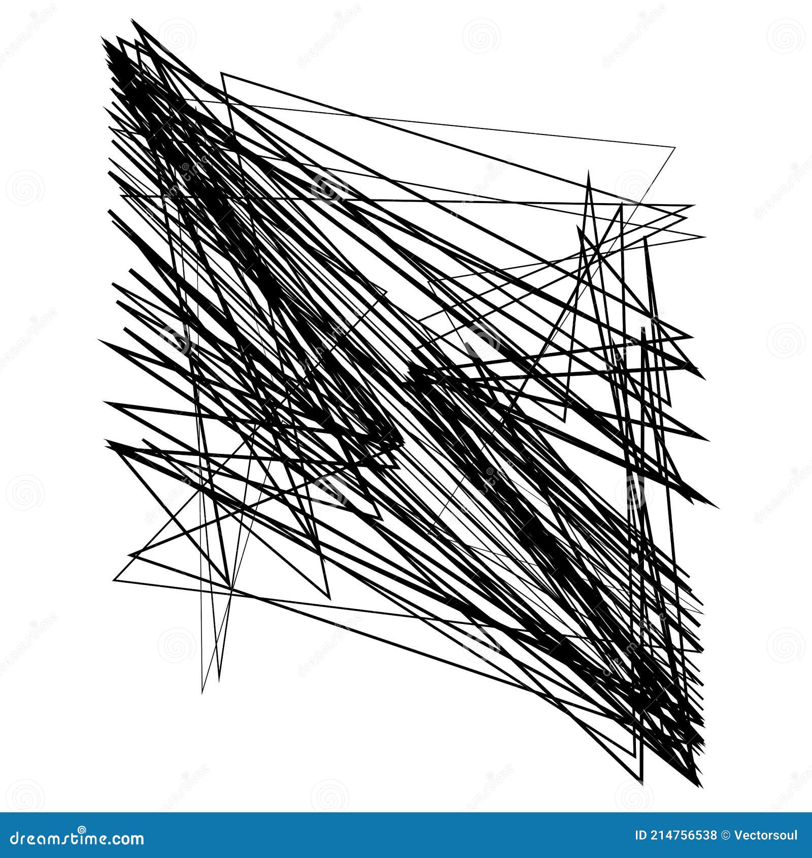 Abstract Edgy, Geometric Line Art. Angular Random, Chaotic Lines. Spiky ...