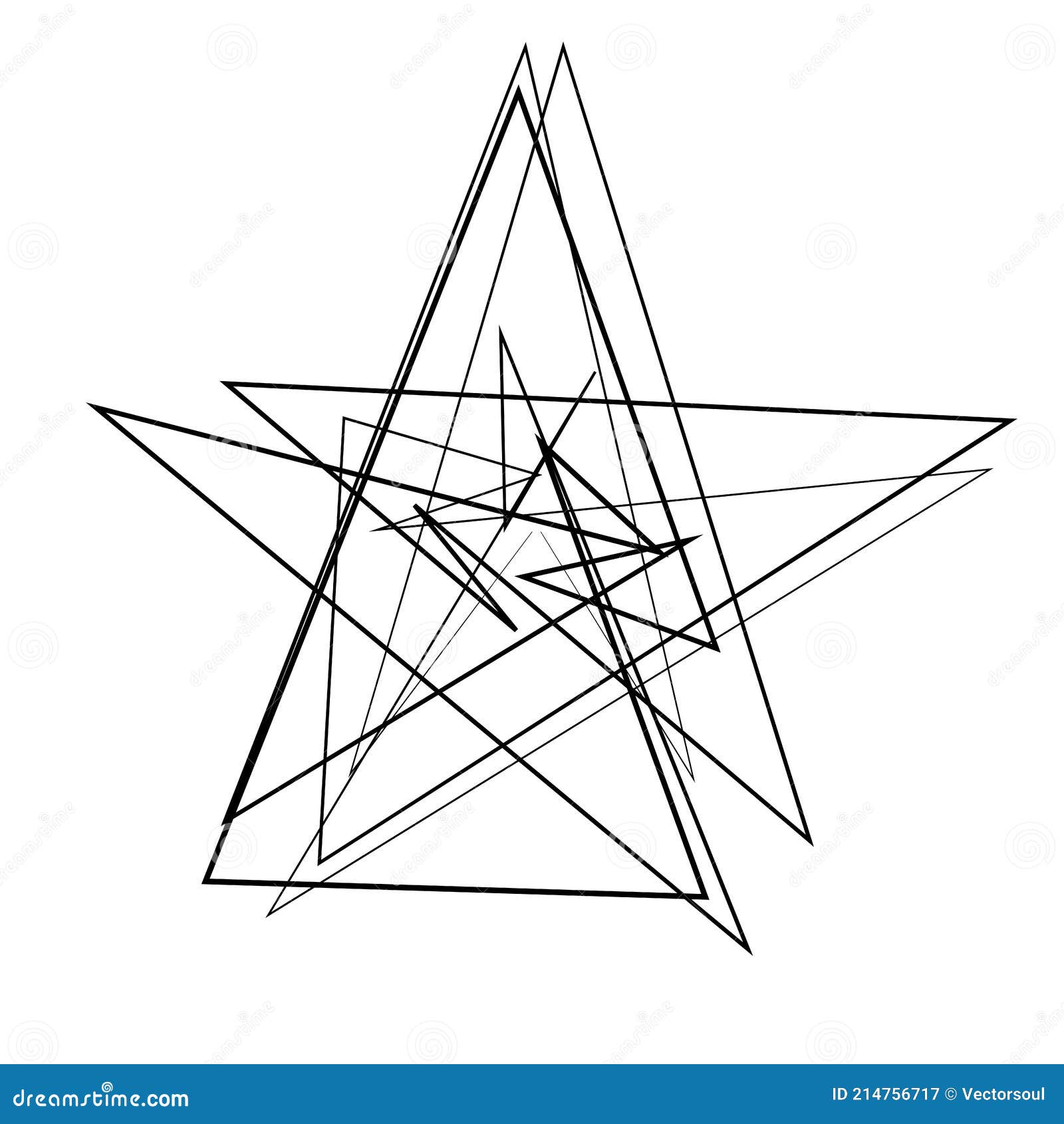 Abstract Edgy, Geometric Line Art. Angular Random, Chaotic Lines. Spiky ...