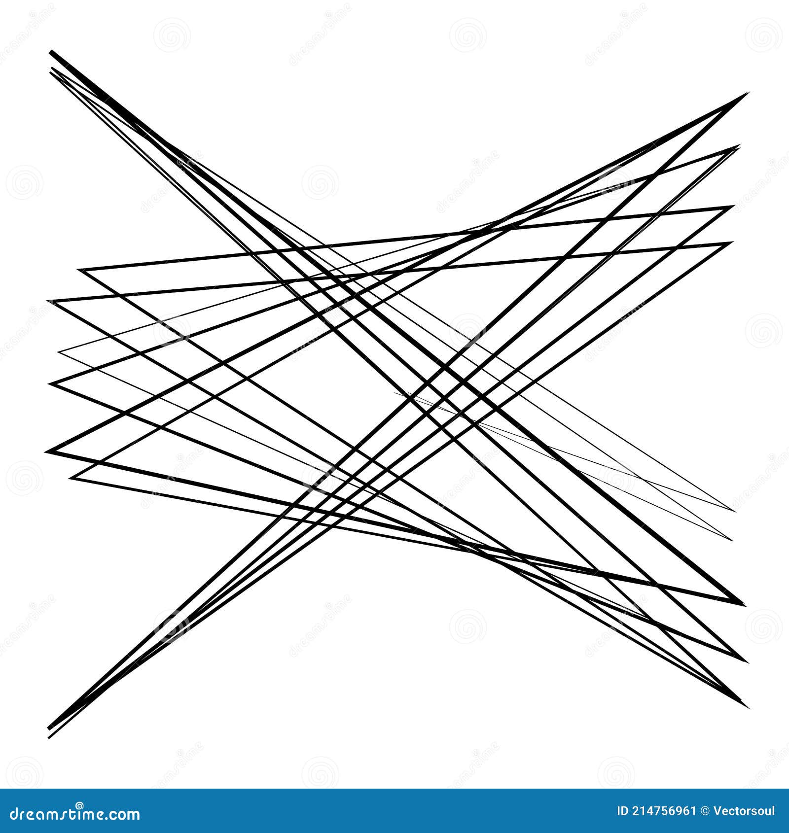 Abstract Edgy, Geometric Line Art. Angular Random, Chaotic Lines. Spiky ...