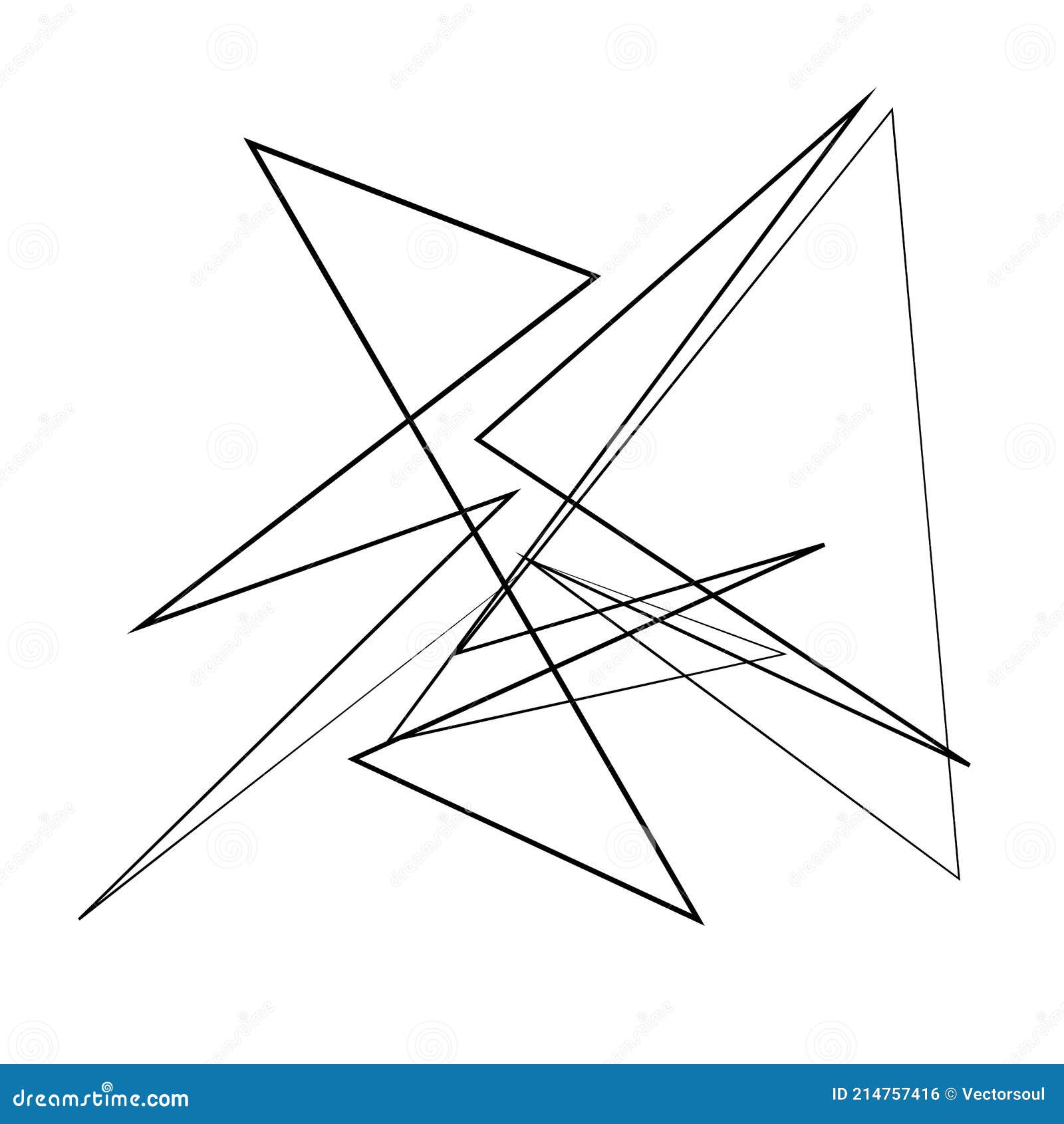 Abstract Edgy, Geometric Line Art. Angular Random, Chaotic Lines. Spiky ...