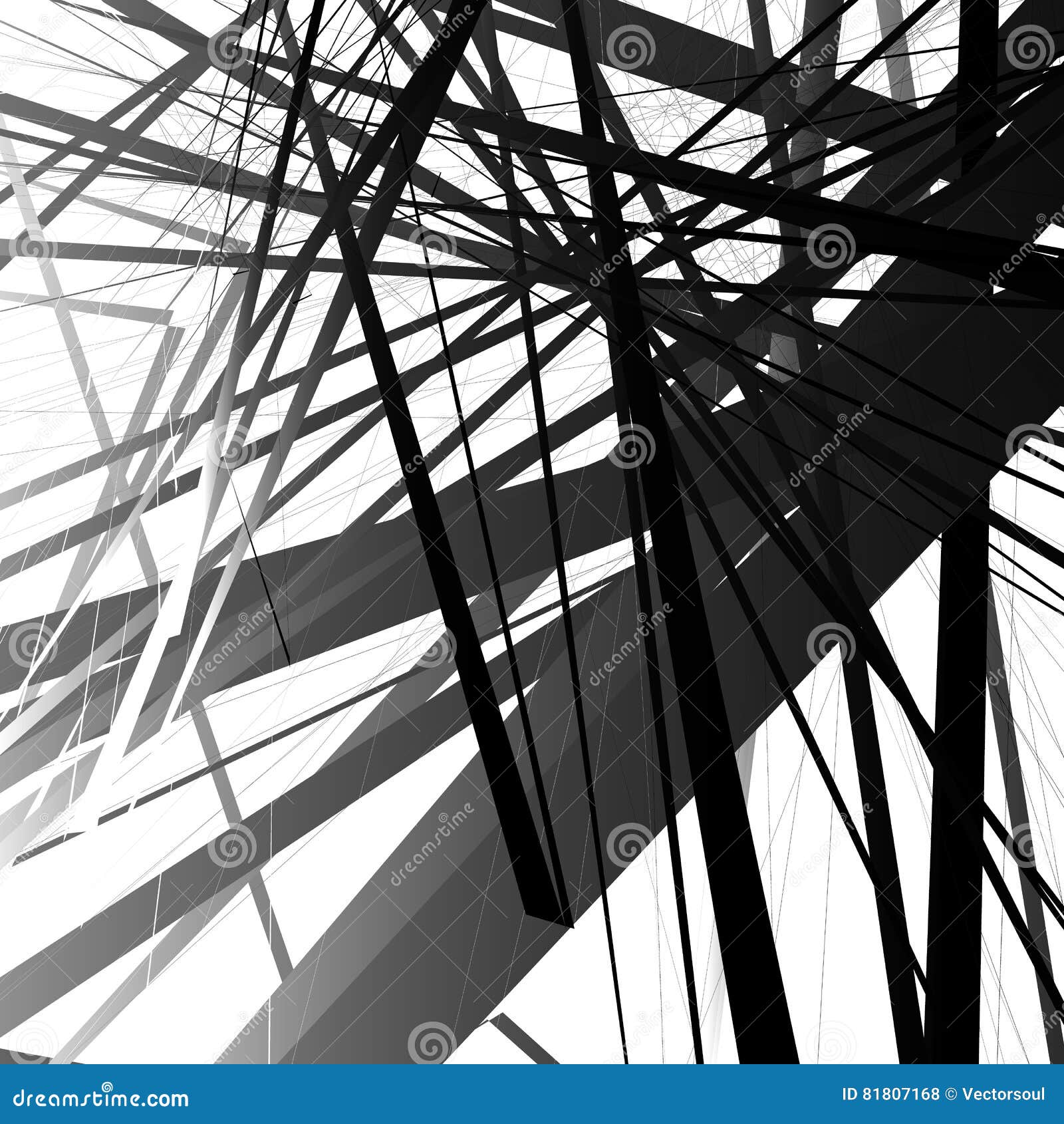 Abstract Edgy, Geometric Vector Art, Monochrome Angular Illustration ...