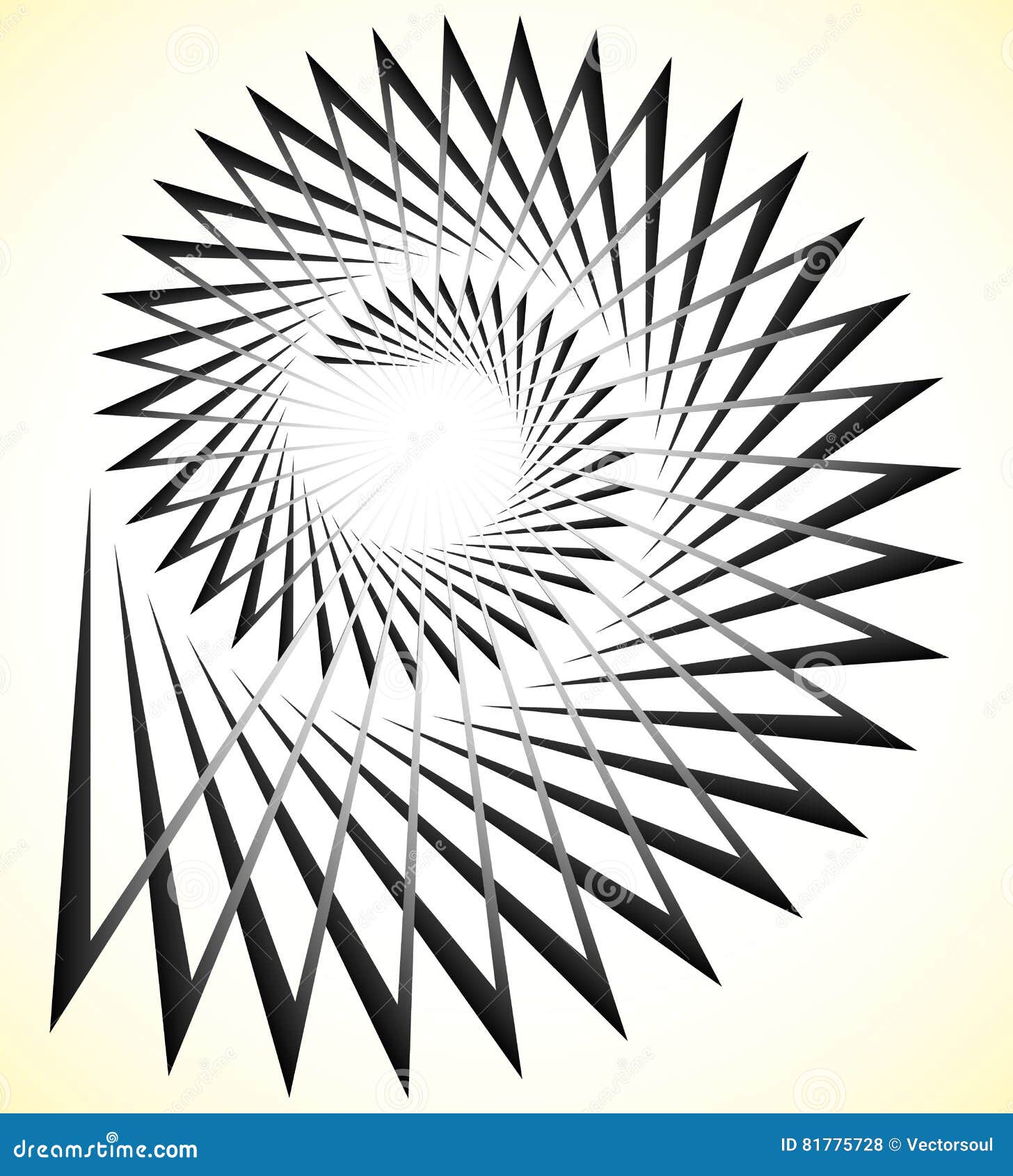 Abstract Edgy Spiral, Volute with Triangular Shapes Stock Vector ...