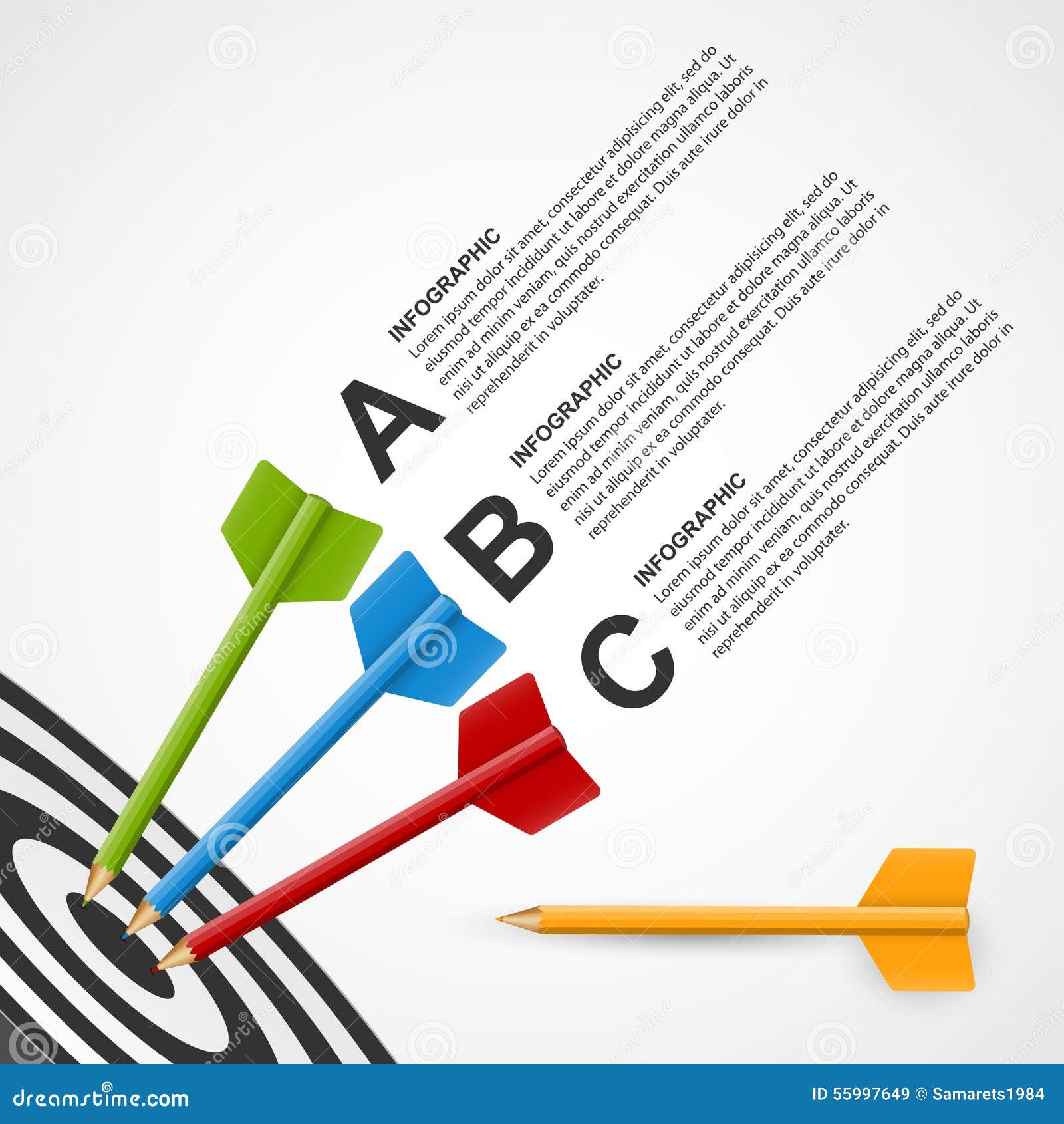 Abstract Education Infographic Template Target with Pencils. Stock ...