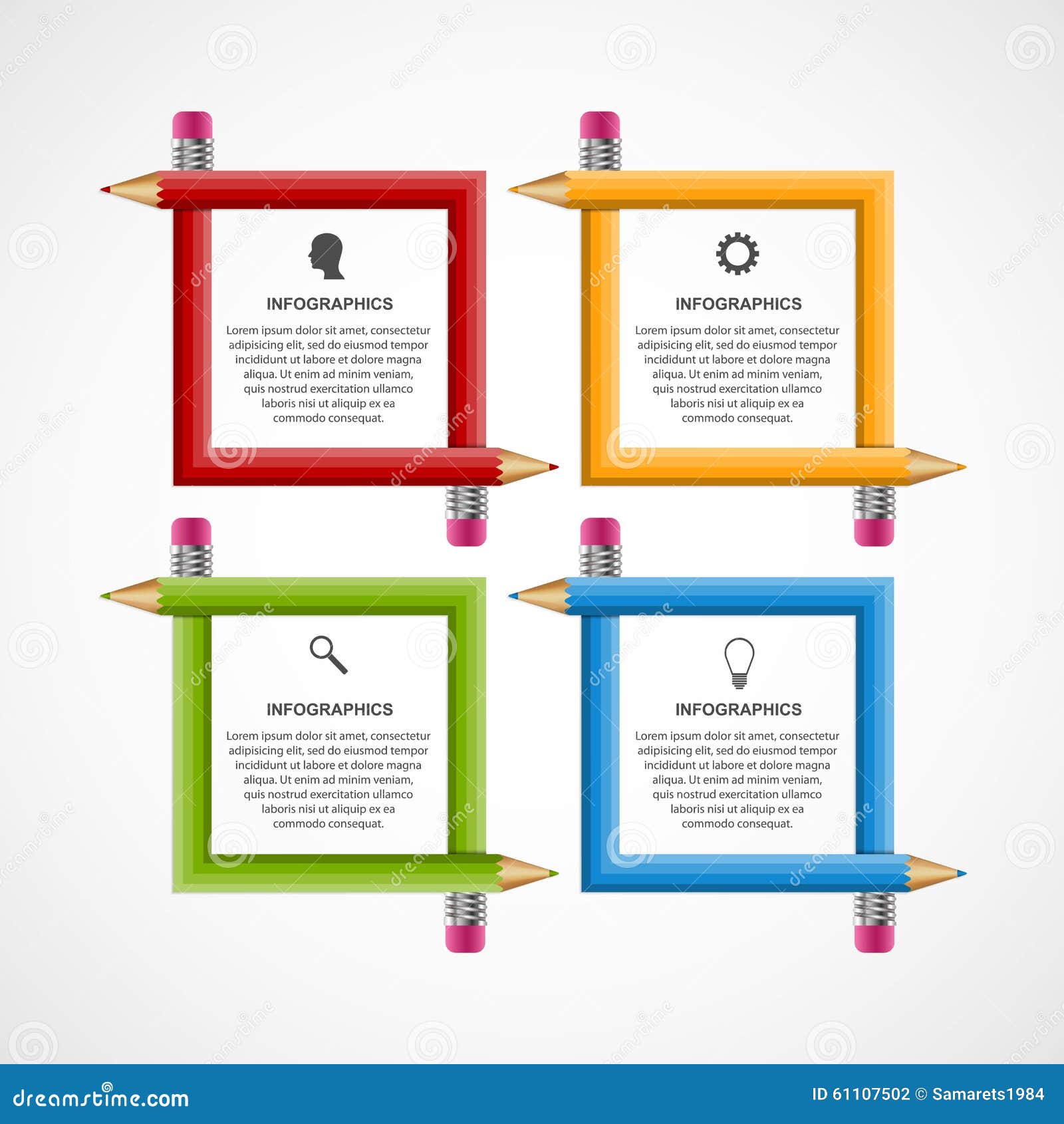 Abstract Education Pencil Option Infographics Design Template. Stock ...
