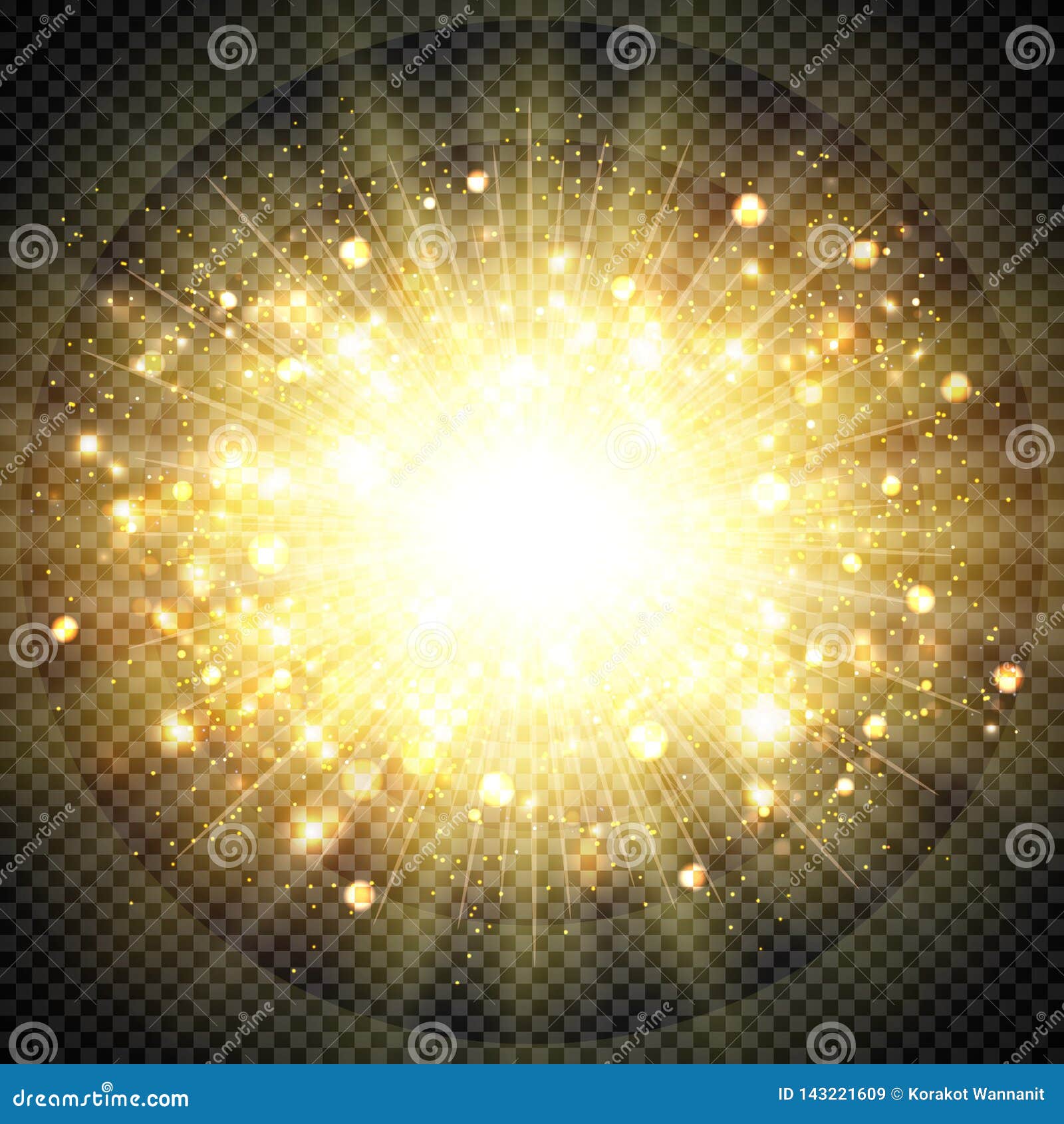 Abstract Effect Golden Sun Light for Sun Burst Glittering Element ...