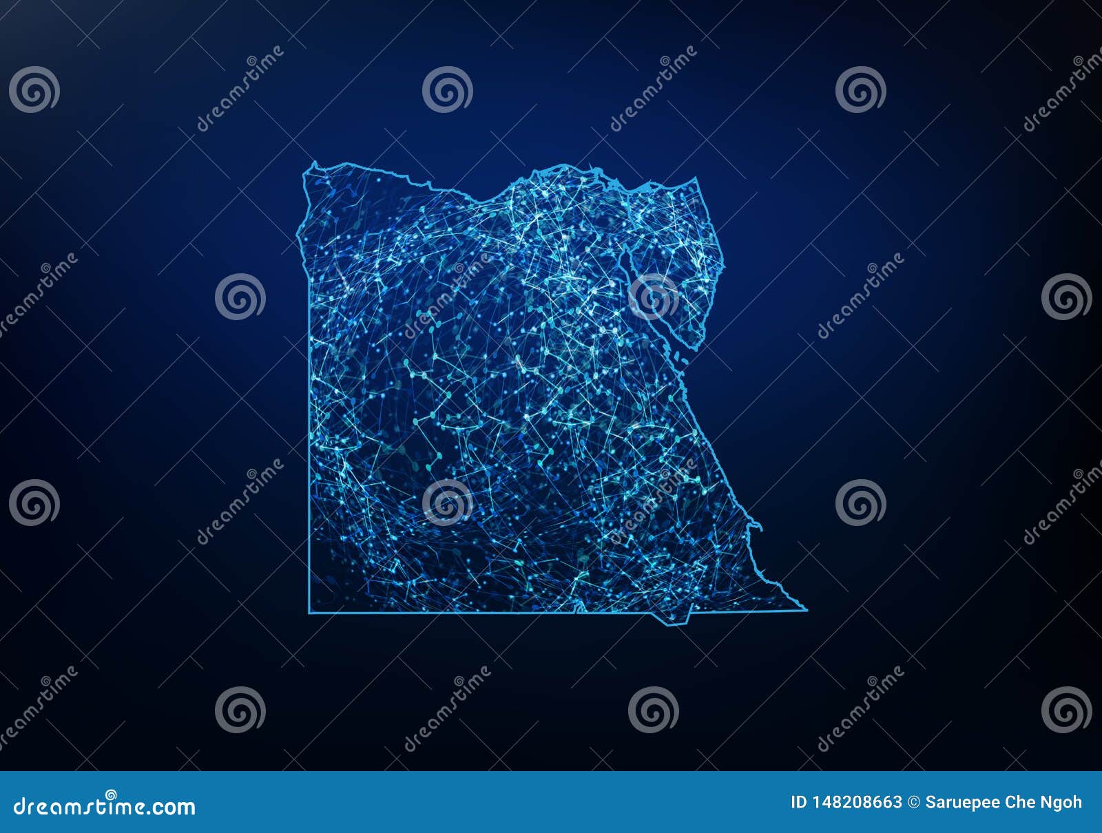 Abstract of Egypt Map Network, Internet and Global Connection Concept ...