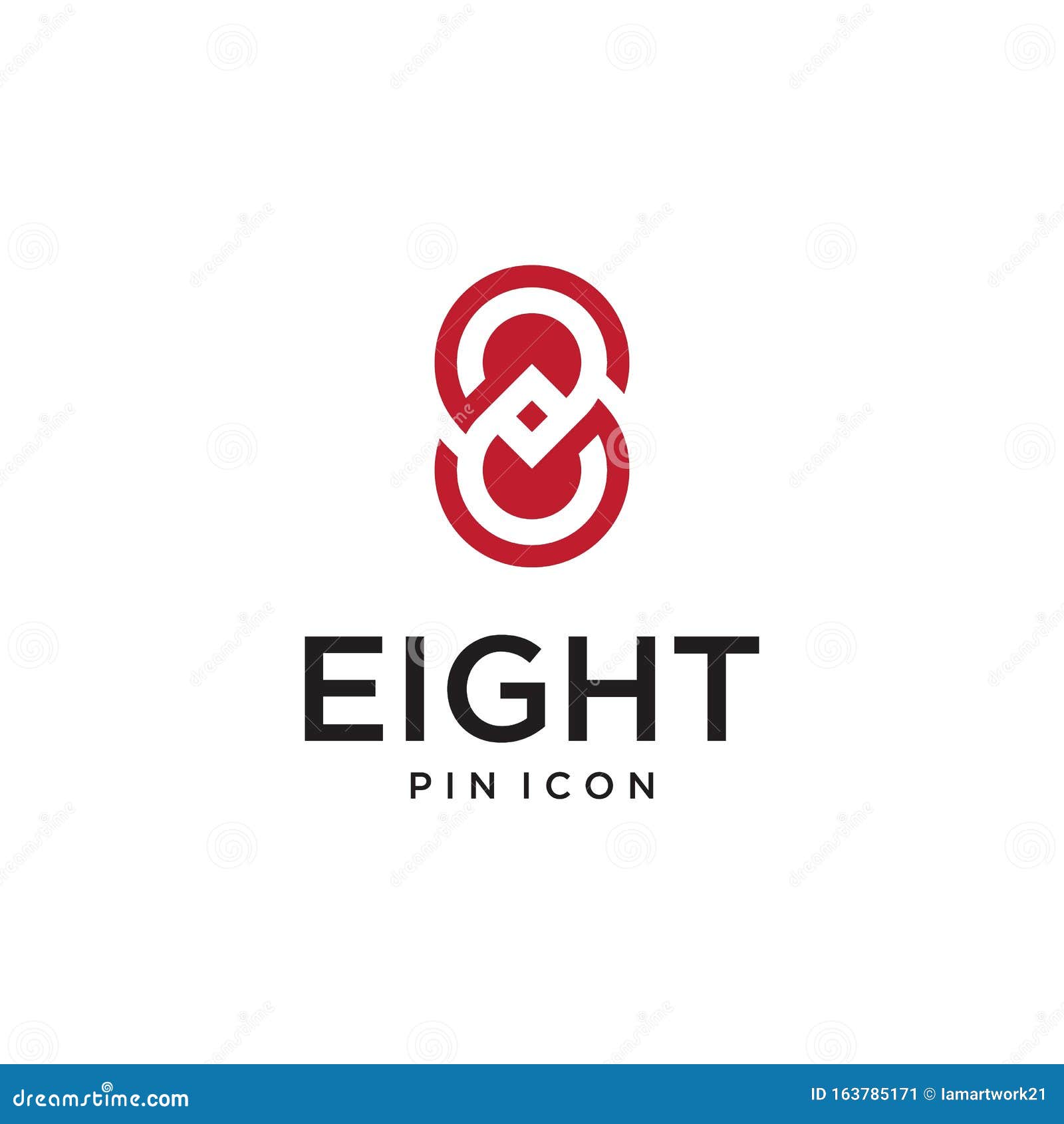 Abstract Eight Logo with Pin Symbol Design Template Stock Illustration ...