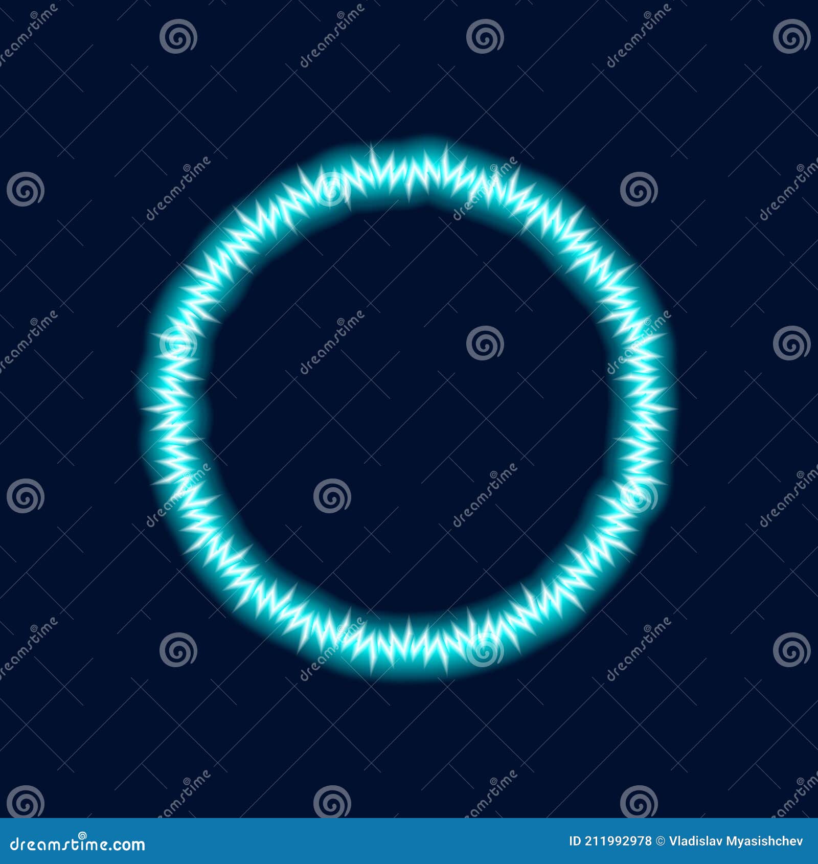 Abstract Electric Circle on Dark Background Stock Vector - Illustration ...