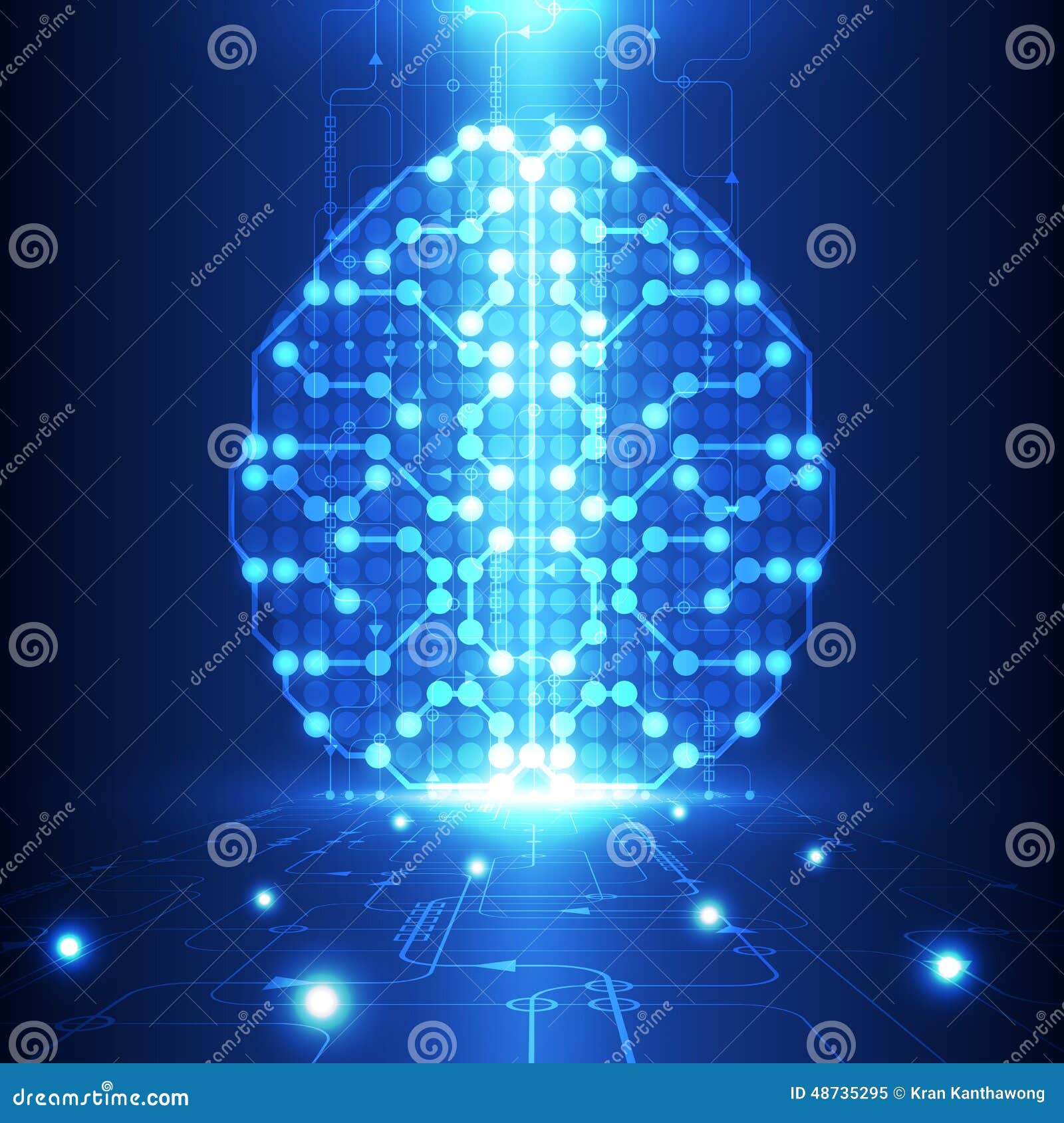 Abstract Electric Circuit Digital Brain,technology Concept Stock Vector ...