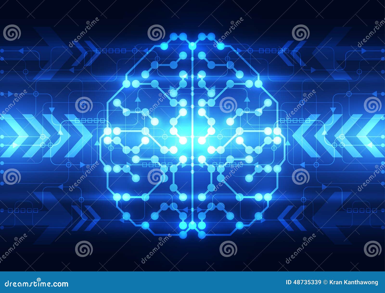 Abstract Electric Circuit Digital Brain,technology Concept Stock Vector ...