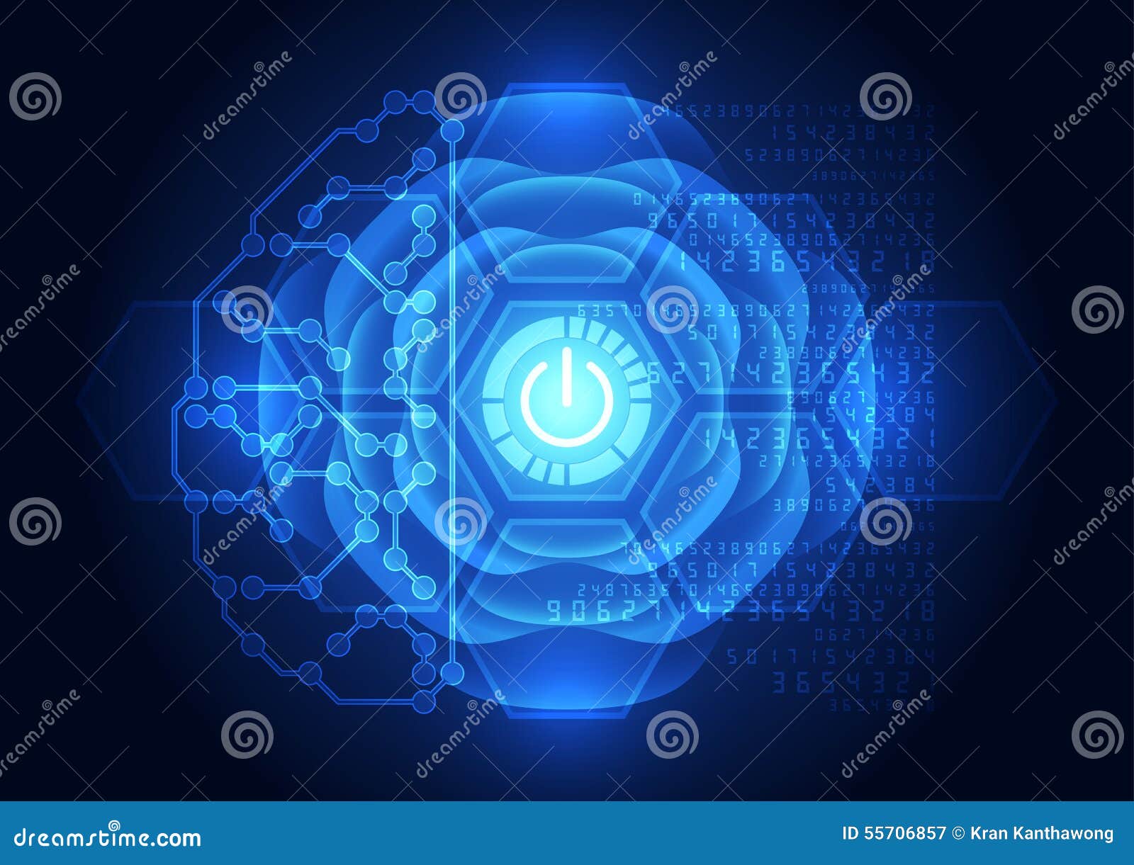 Abstract Electric Circuit Digital Brain,technology Concept Stock Vector ...