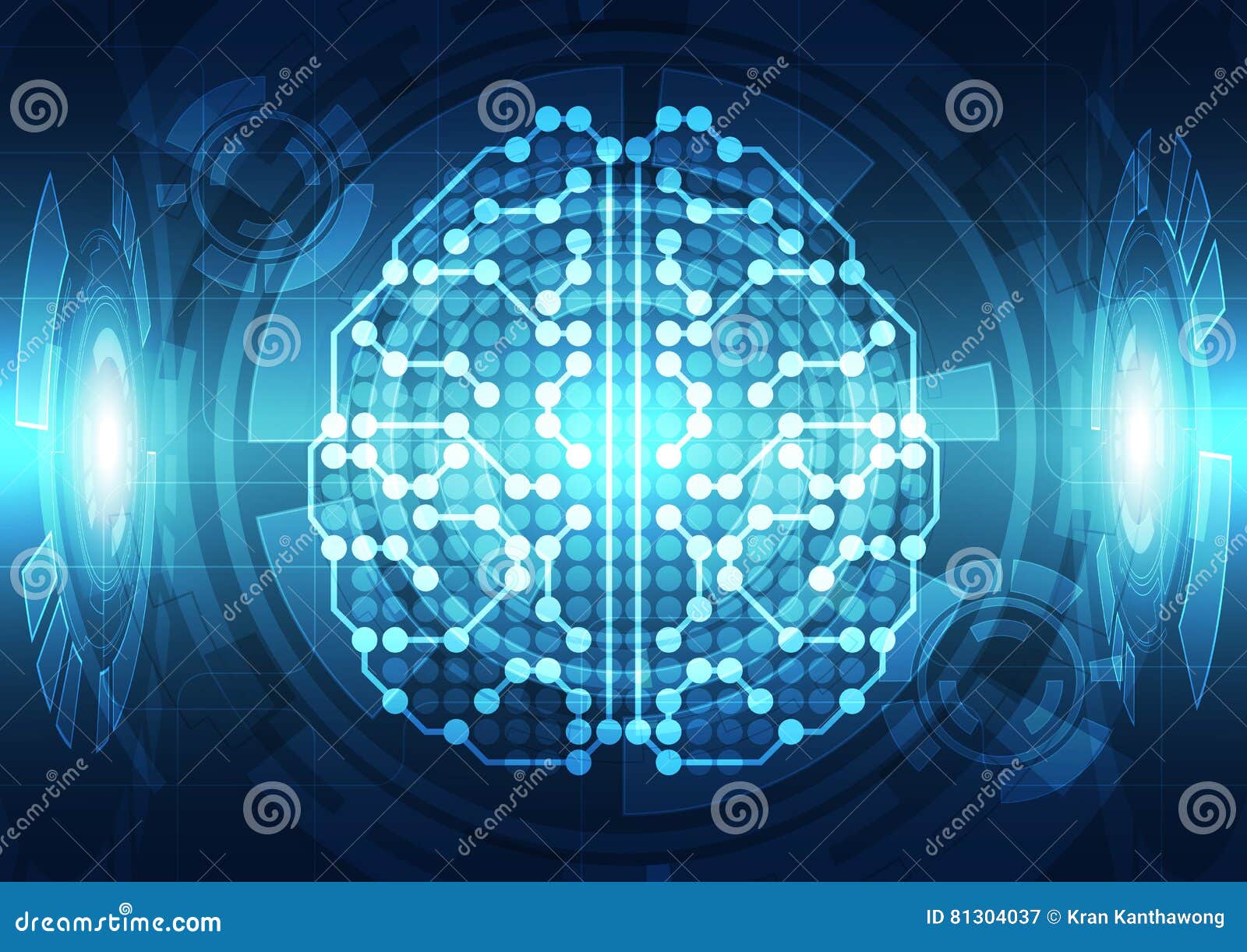 Abstract Electric Circuit Digital Brain,technology Concept Stock Vector ...