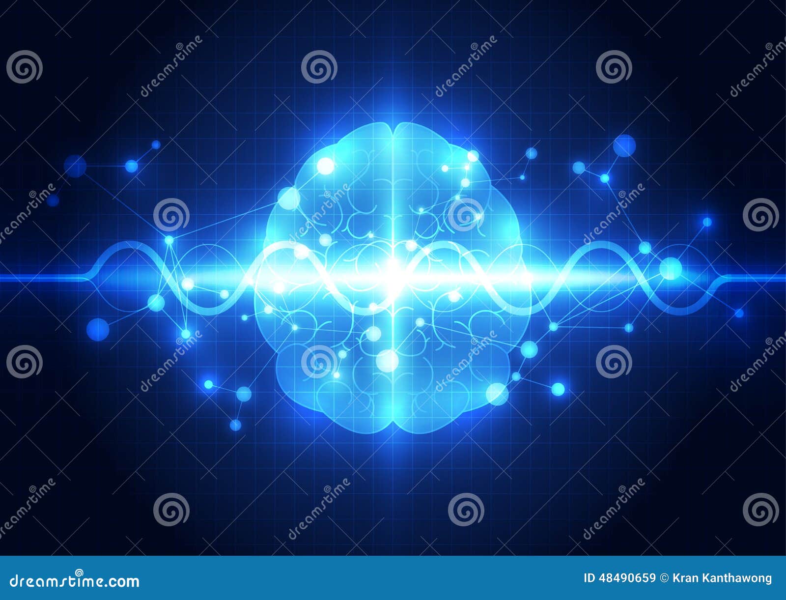 Abstract Electric Circuit Digital Brain,technology Concept Stock Vector ...