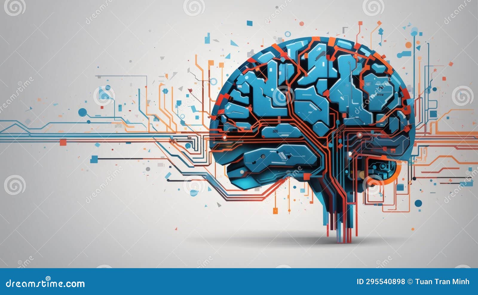 Abstract Electric Circuit Digital Brain,technology Concept Vector ...