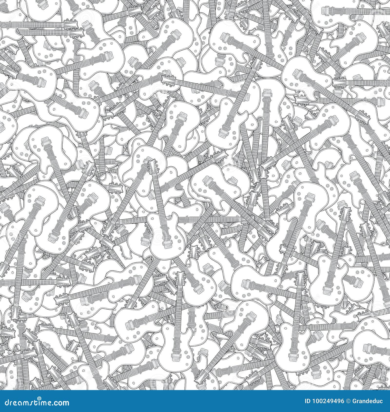 Abstract Electric Guitar Pattern Stock Illustration - Illustration of ...