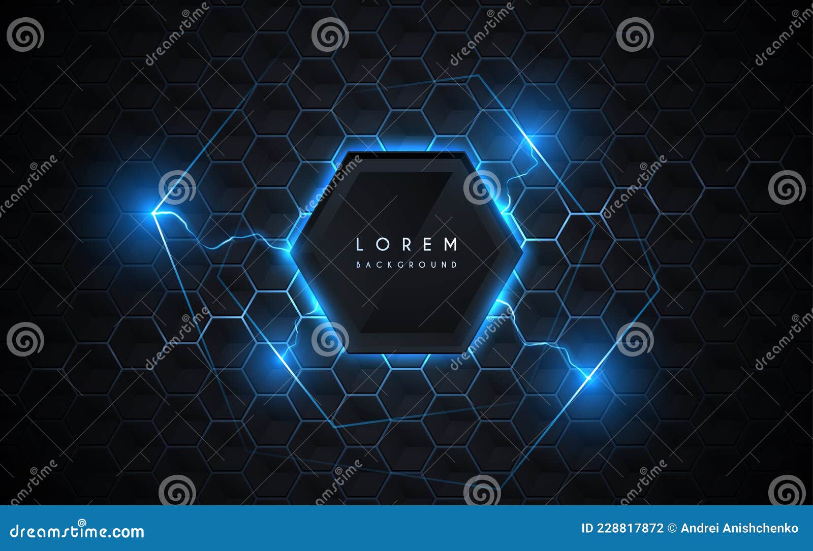 Abstract Electric Lightning Hexagonal Background Stock Vector ...