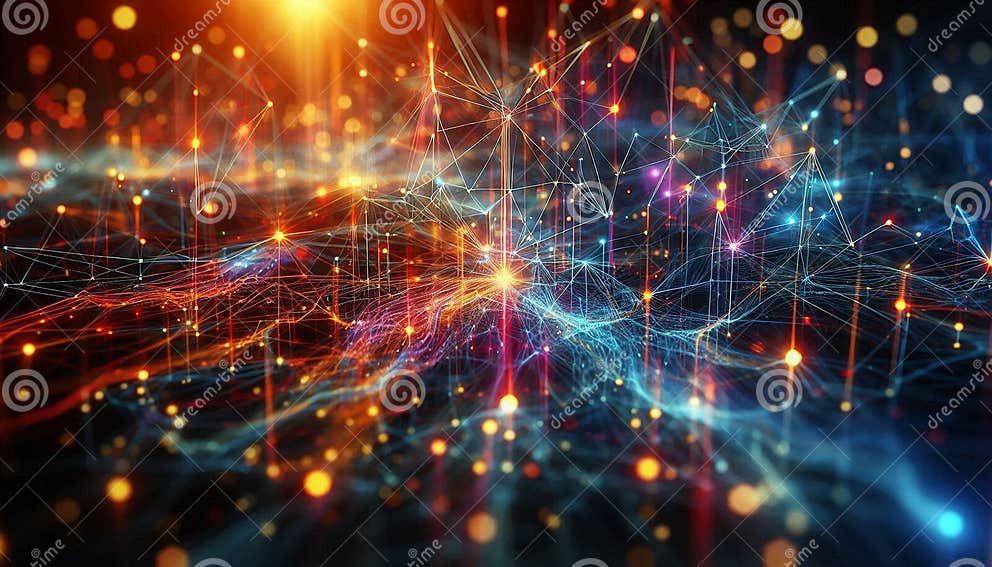 Abstract Electrical Systems with Colorful Backgrounds Stock ...