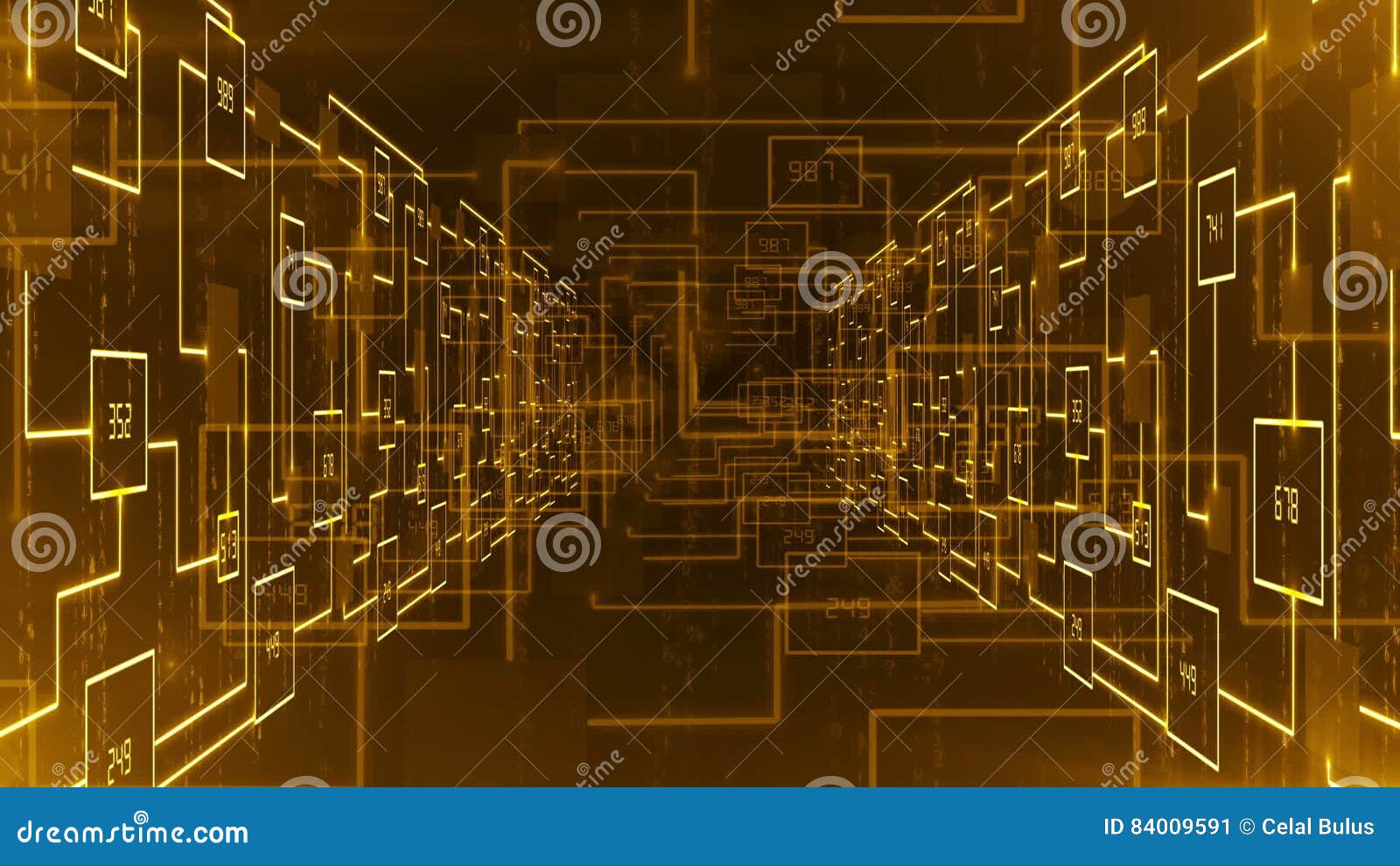 Abstract Electronic Circuit Tunnel Zoom in Background LOOP Stock Video ...