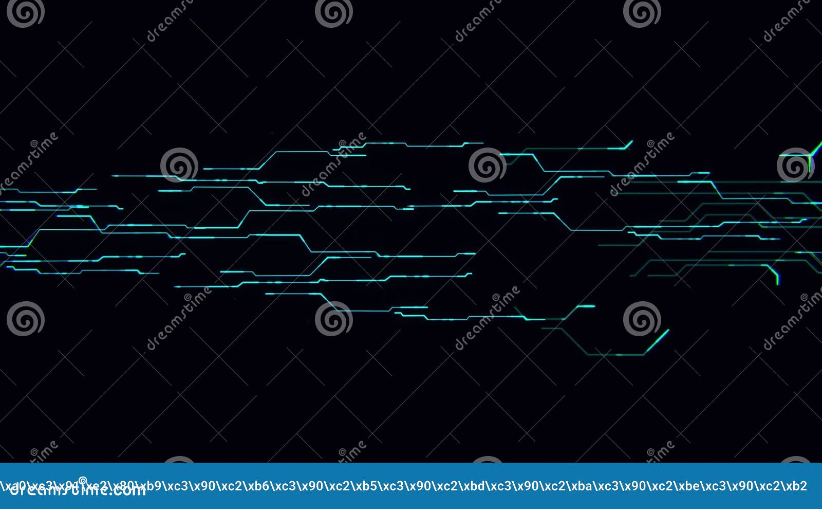 Abstract Electronic Data Element: Technology Digital Lines with Dashes ...