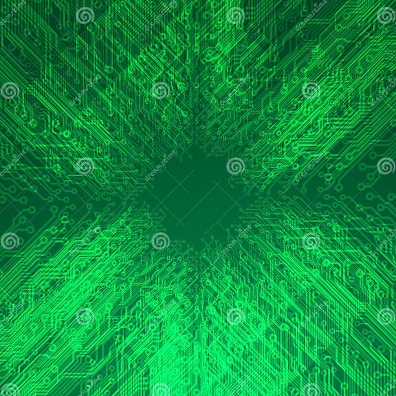 Abstract Electronics Green Background Stock Vector - Illustration of ...