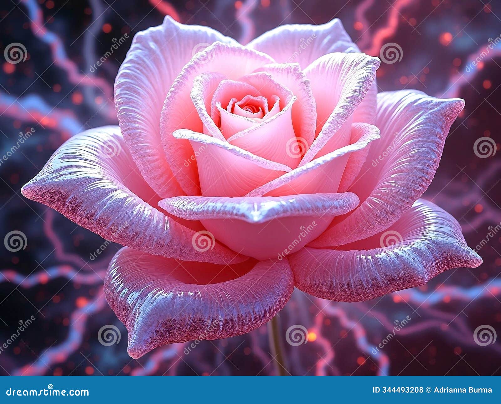 Beautiful Pink Rose with Electrostatic Background for Romantic ...