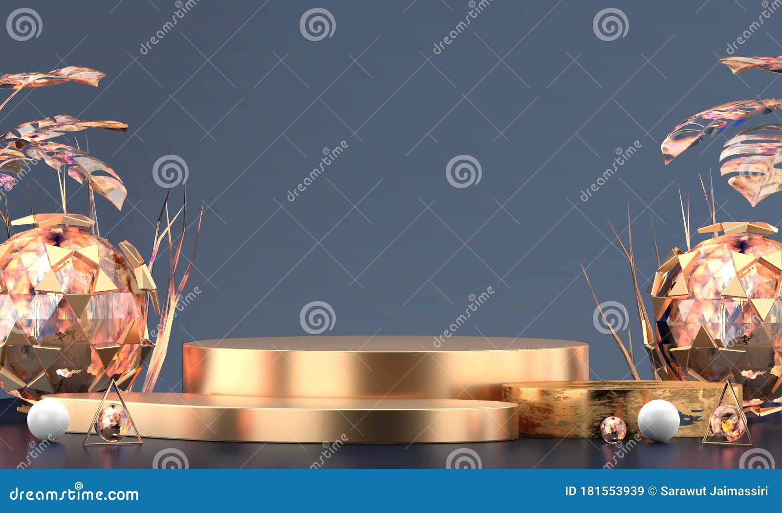 Abstract Elegance Luxury Golden Stage Platform, for Advertising ...