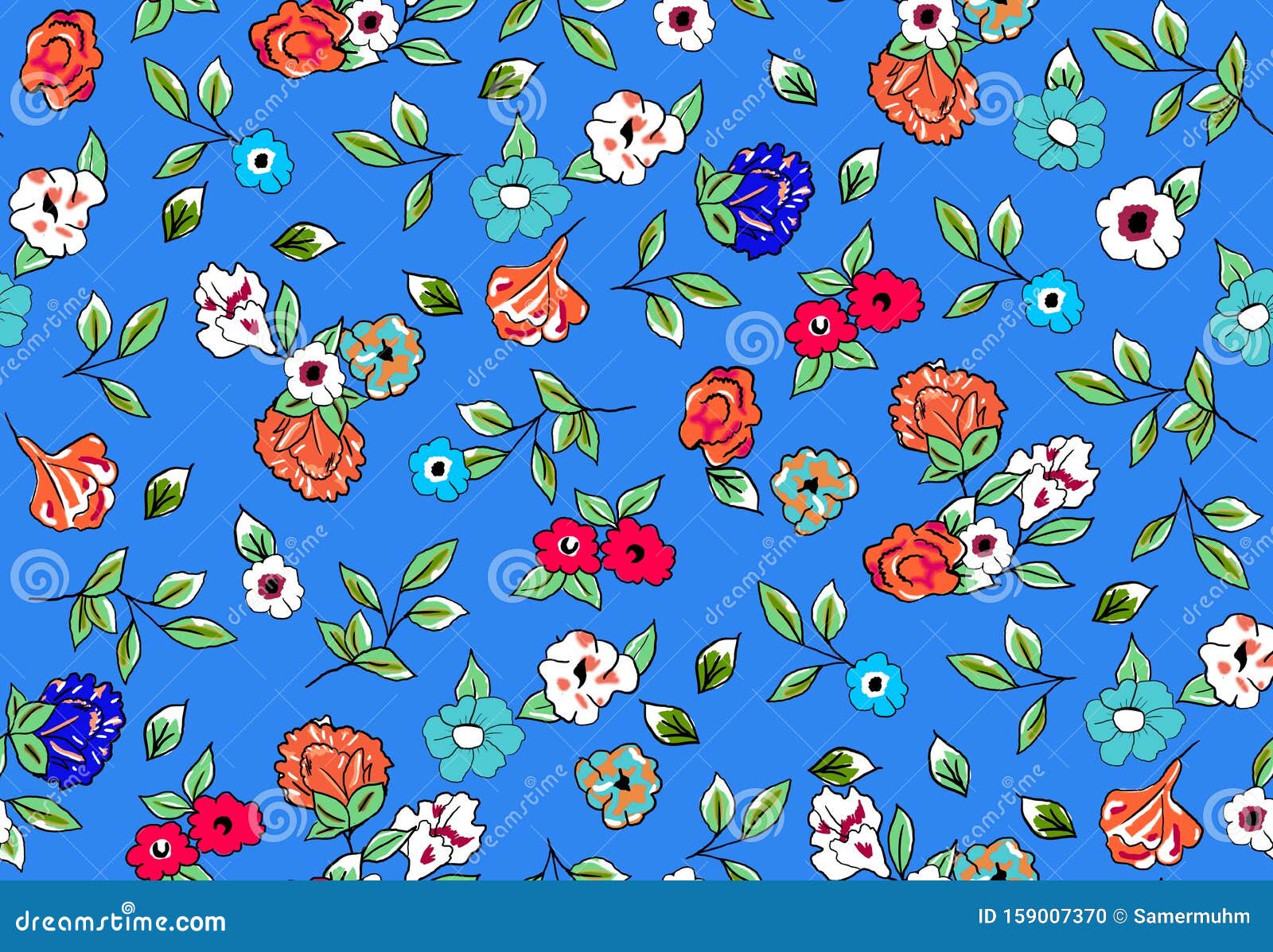 Abstract Elegance Seamless Pattern with Floral on Blue Background ... Abstract Elegance Seamless Pattern with Floral on Blue Background ...