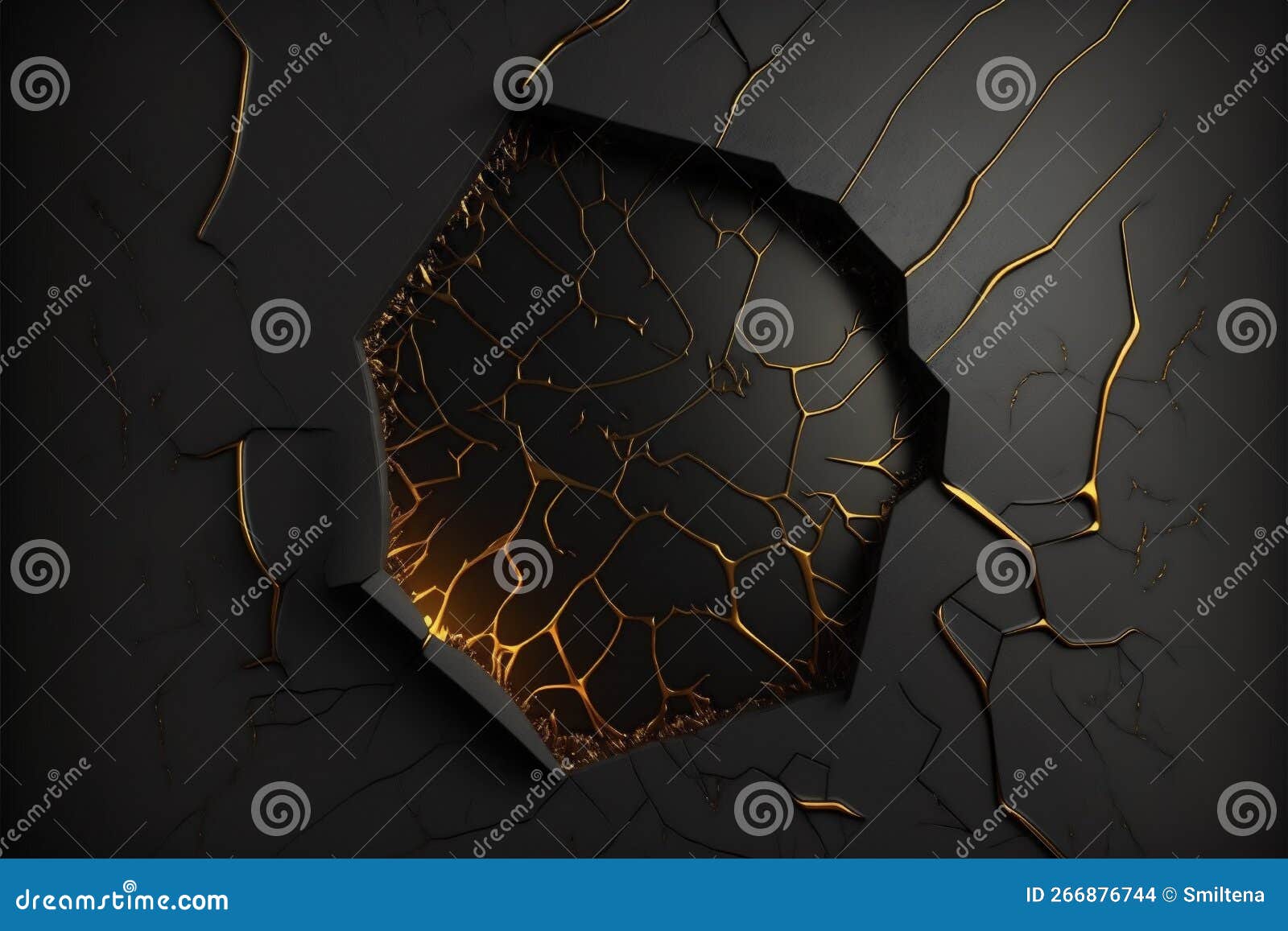 Abstract Black Background with Golden Cracks. Generative AI Stock ... Abstract Black Background with Golden Cracks. Generative AI Stock ...