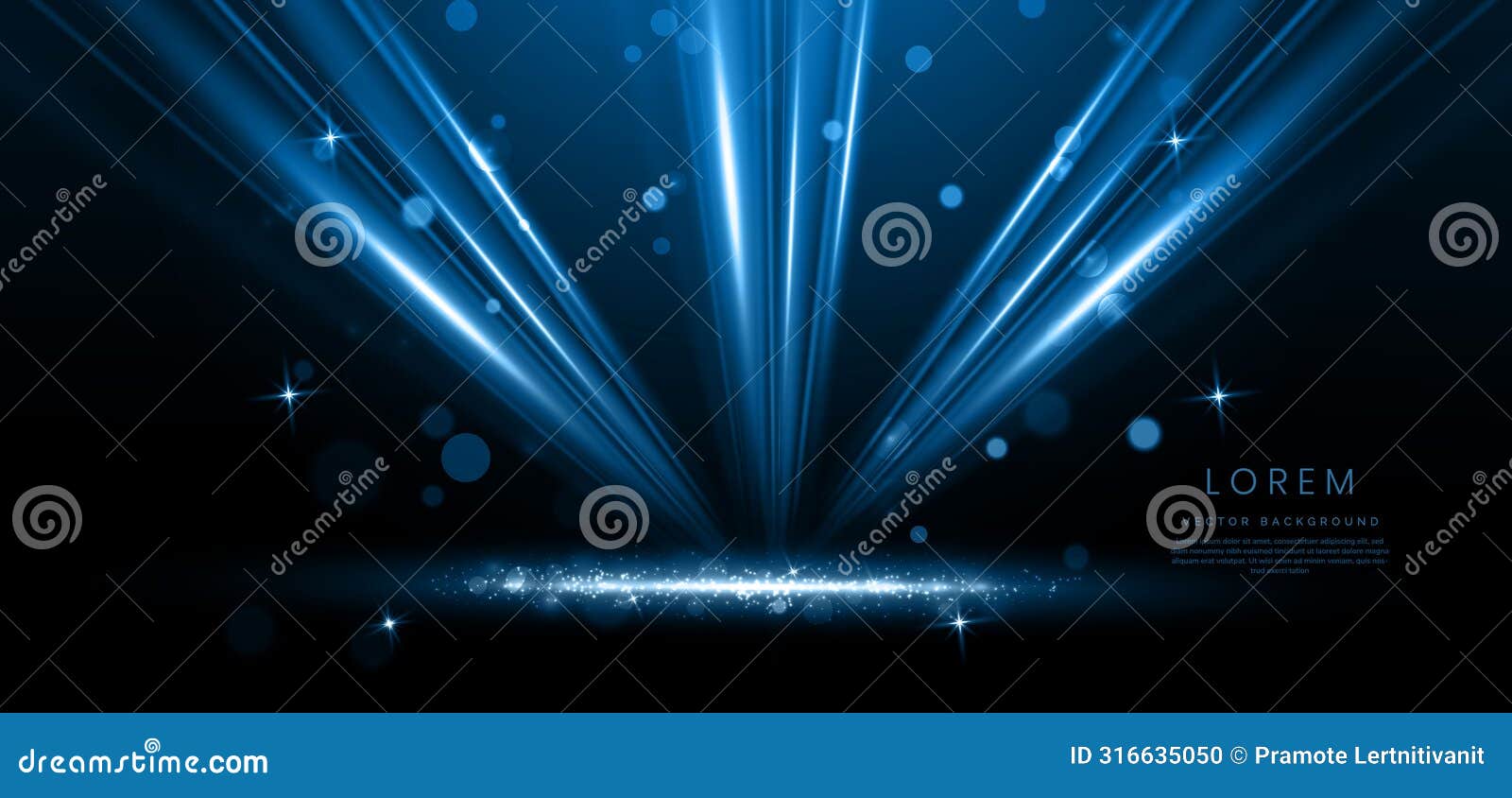 Abstract Elegant Blue Glowing Line with Lighting Effect Sparkle on ...