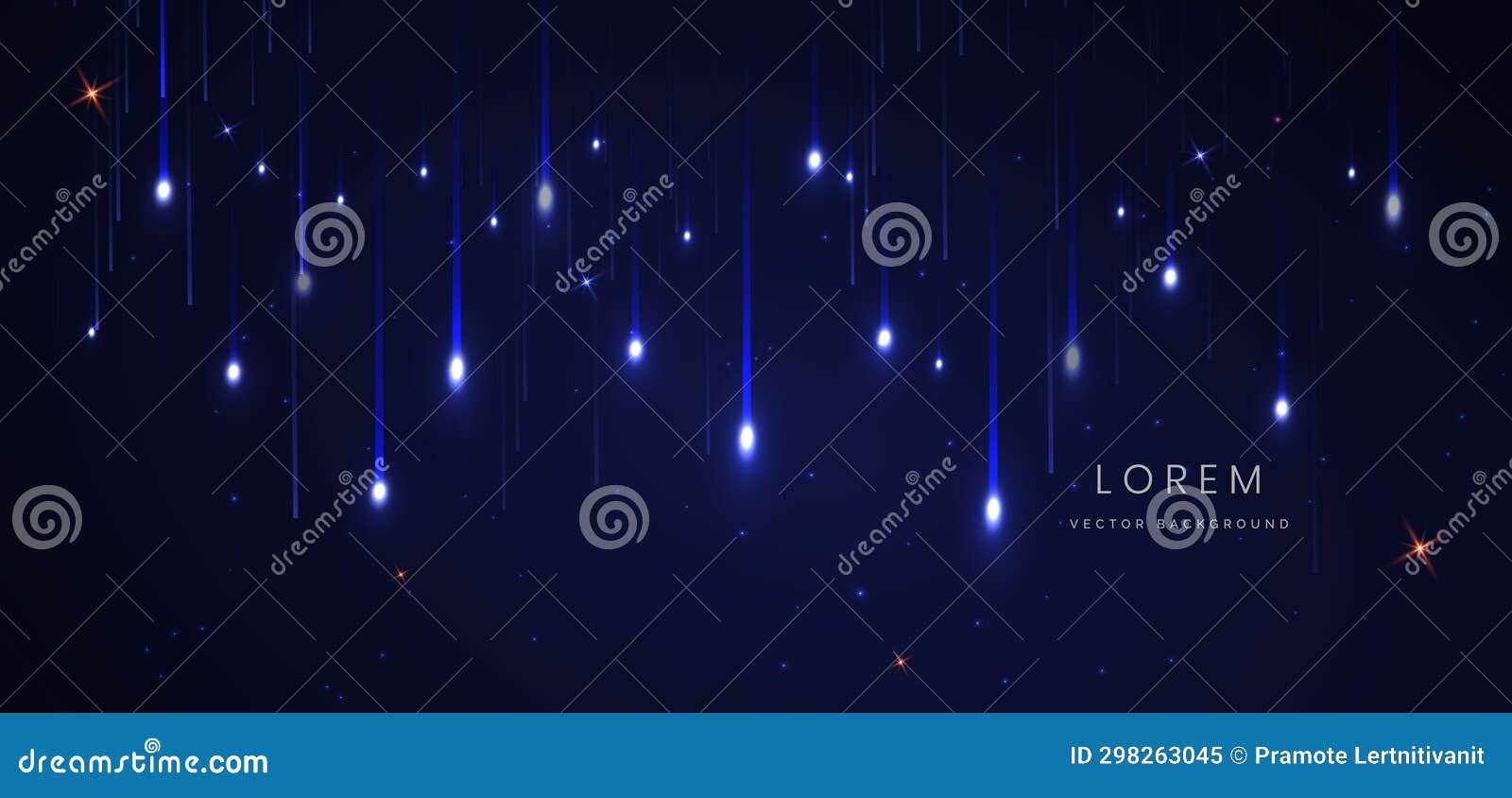 Abstract Elegant Blue Glowing Line with Lighting Effect Sparkle on Dark ...