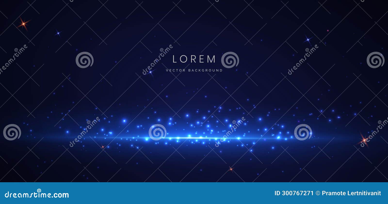 Abstract Elegant Blue Glowing Line with Lighting Effect Sparkle on Dark ...