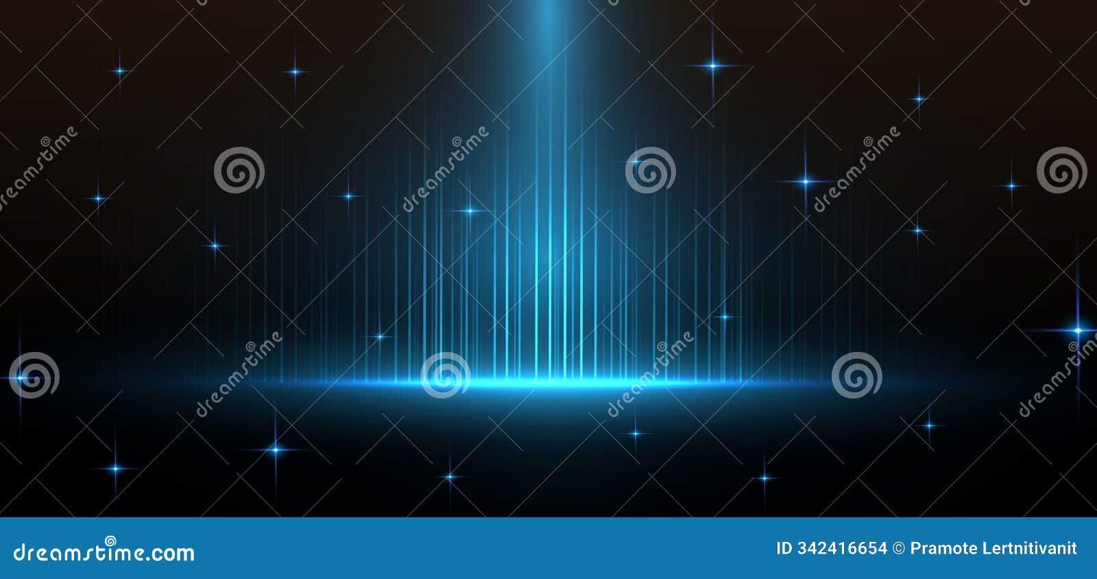 Abstract Elegant Blue Lighting Effect Sparkle on Black Background ...