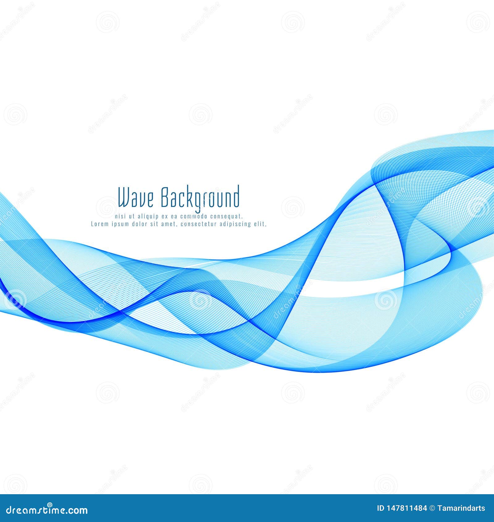 Abstract Elegant Blue Wave Design Background Stock Vector ...