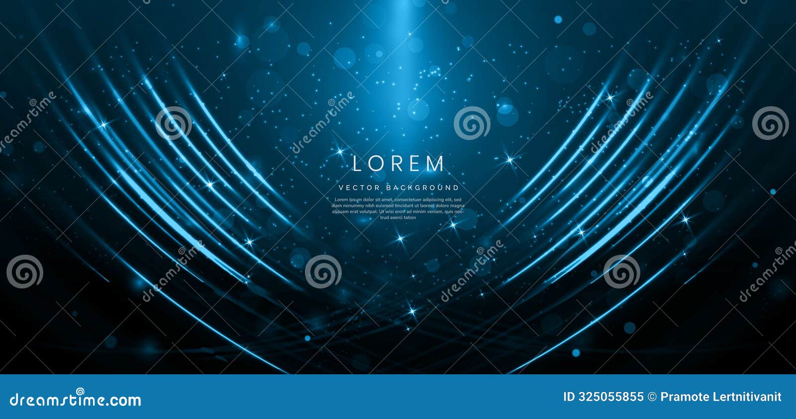 Abstract Elegant Curve Blue Glowing Line with Lighting Effect Sparkle ...